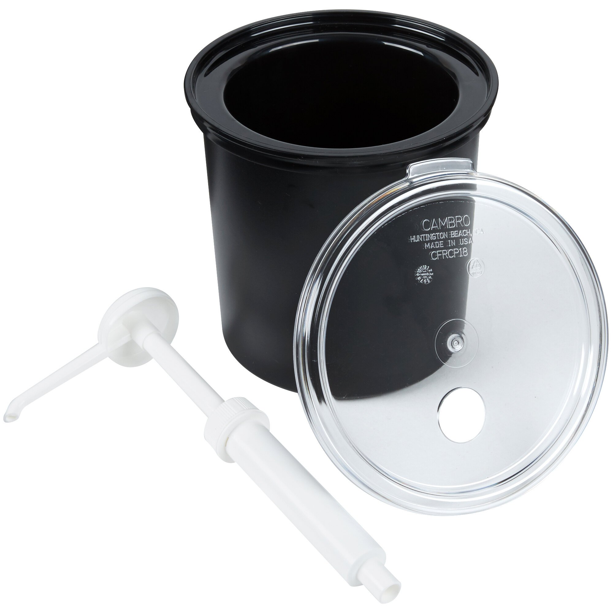 Cambro 1.7 Qt. Black Insulated ColdFest Condiment Dispenser Kit with ...