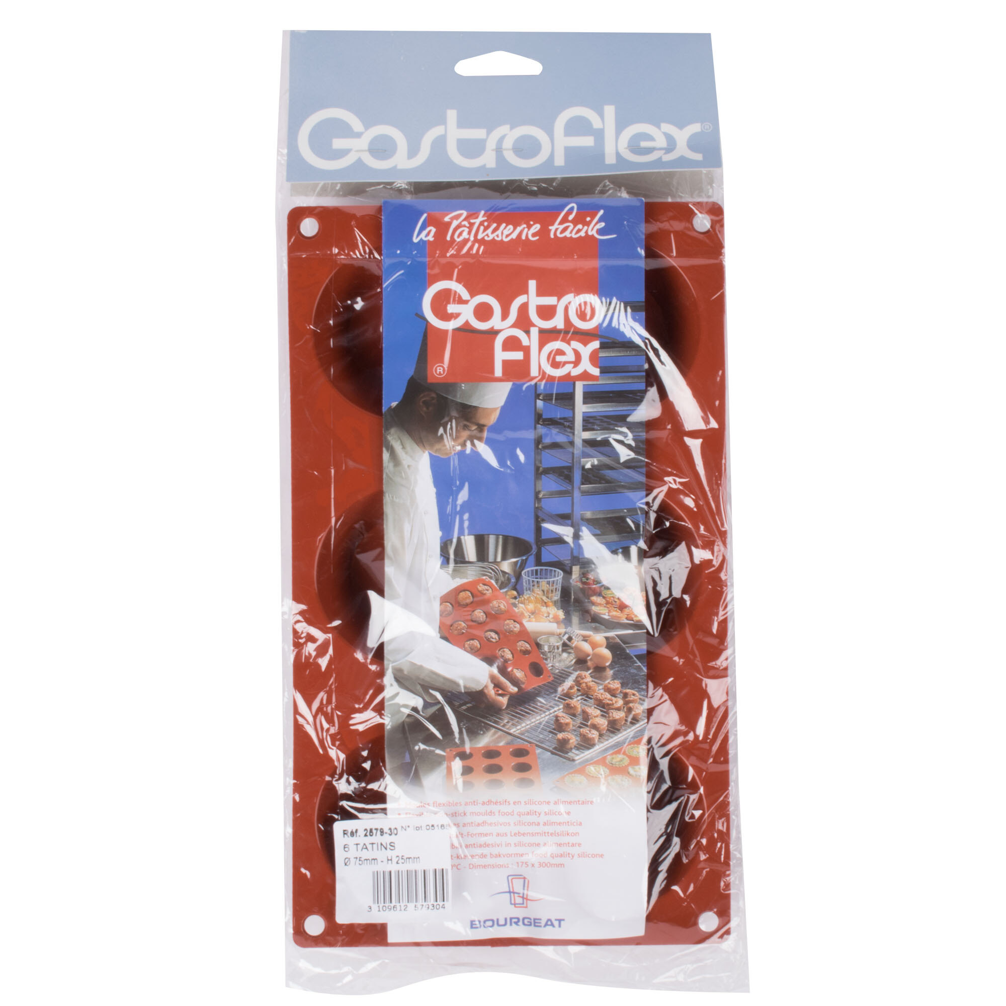 Matfer Bourgeat 257930 Gastroflex Orange Silicone 6 Compartment Tatin Mold