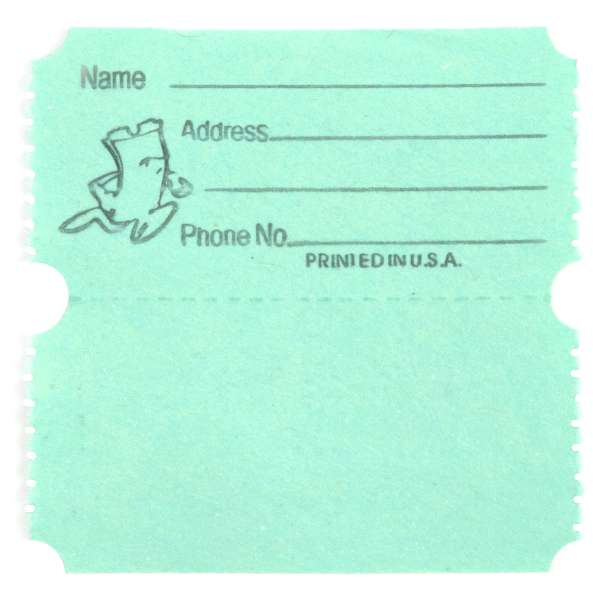 Carnival King Green 2-Part Raffle Tickets - 2000/Roll