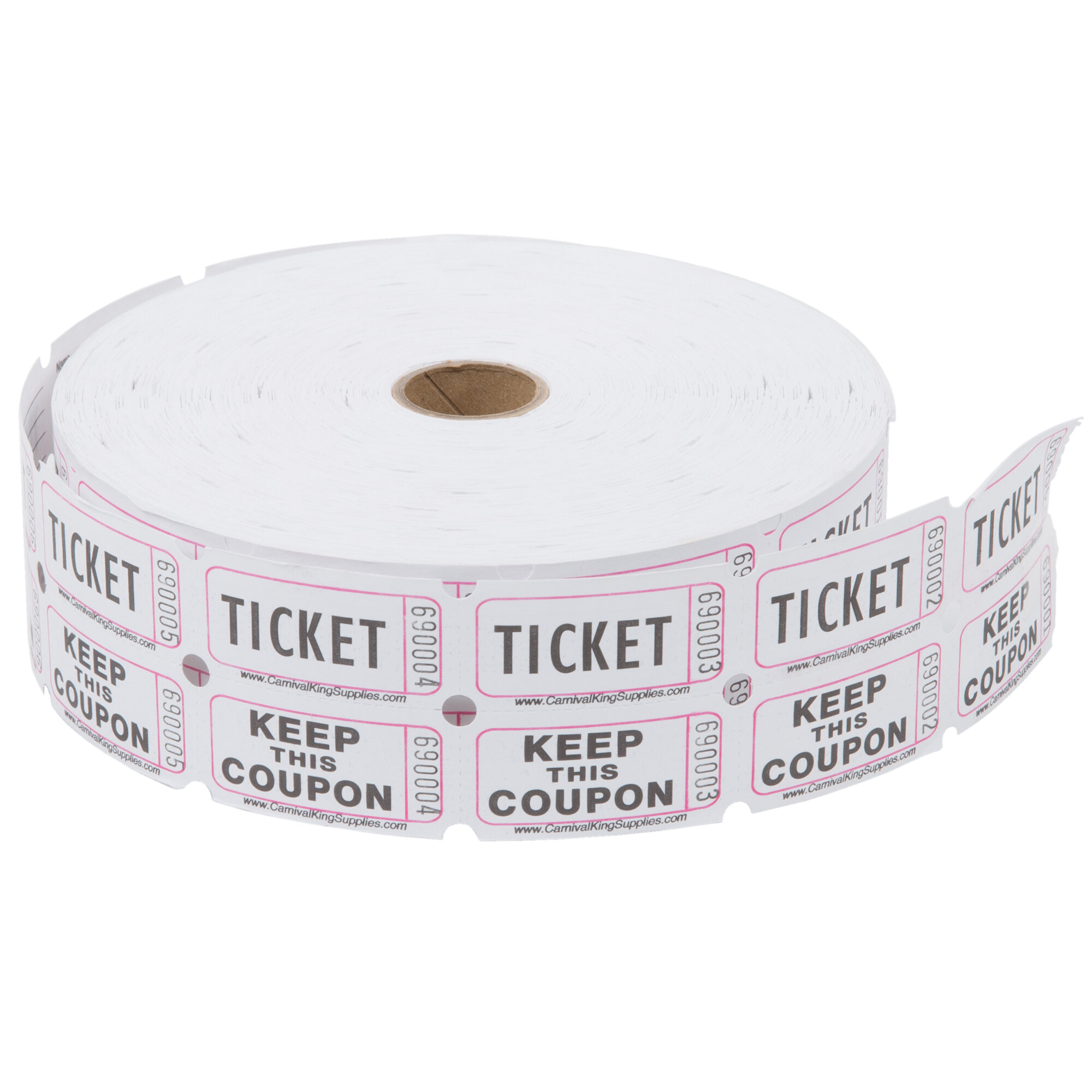 Carnival King Grey 2-Part Raffle Tickets - 2000/Roll