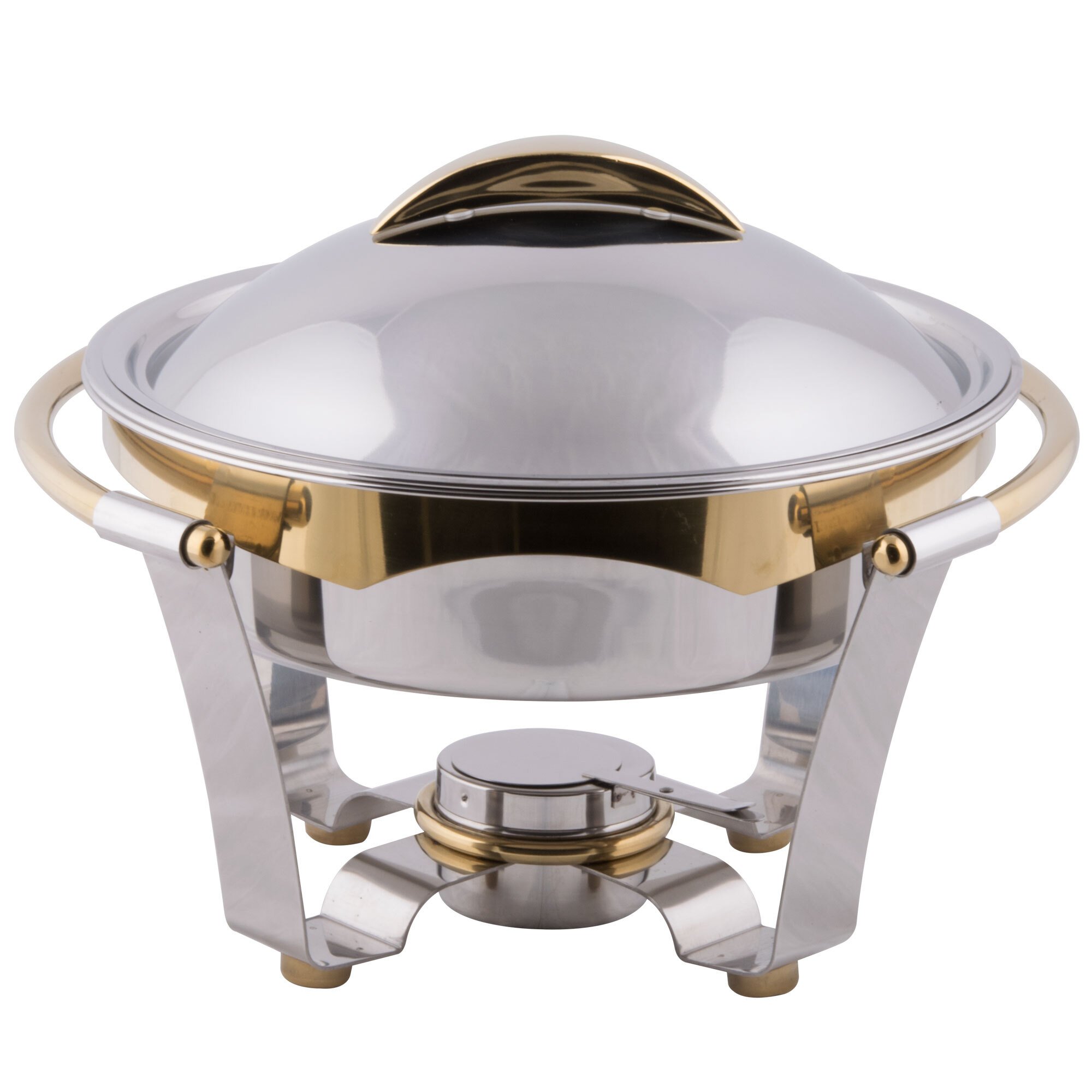 Vollrath 48324 6 Qt. Panacea Large Round Chafer with Gold Accents