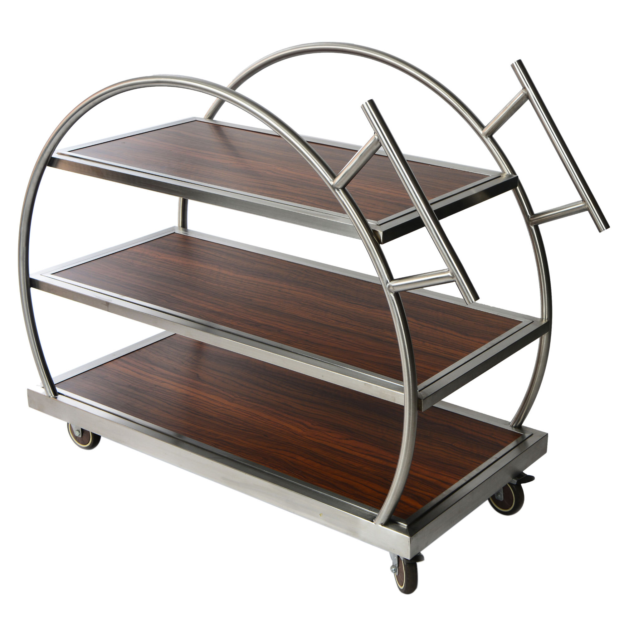 Eastern Tabletop WT6839 44" x 21" x 39" 3-Tier Round Flip Cart with ...