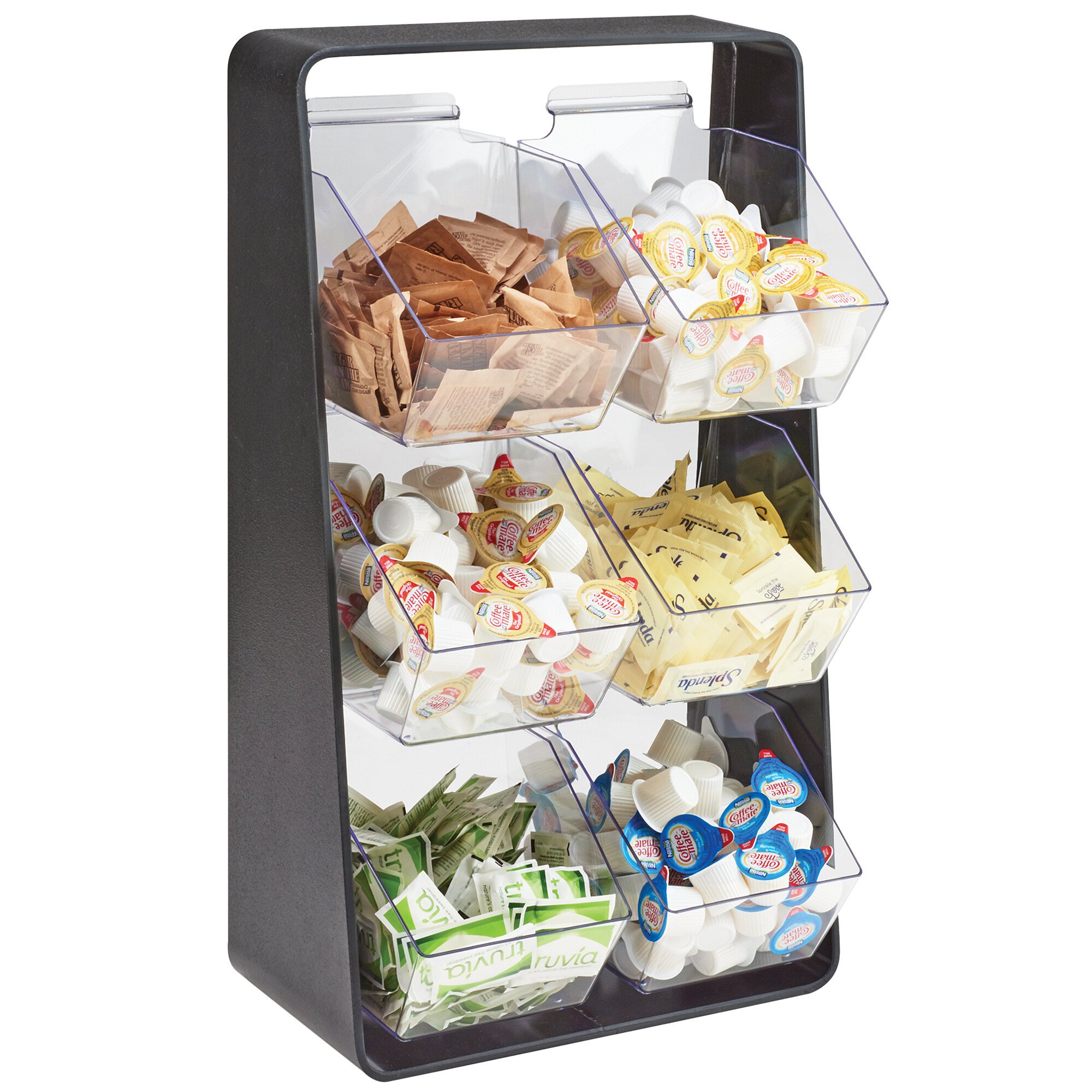 Cal-Mil 3569-6-13 Black Plastic Condiment Holder with Removable ...