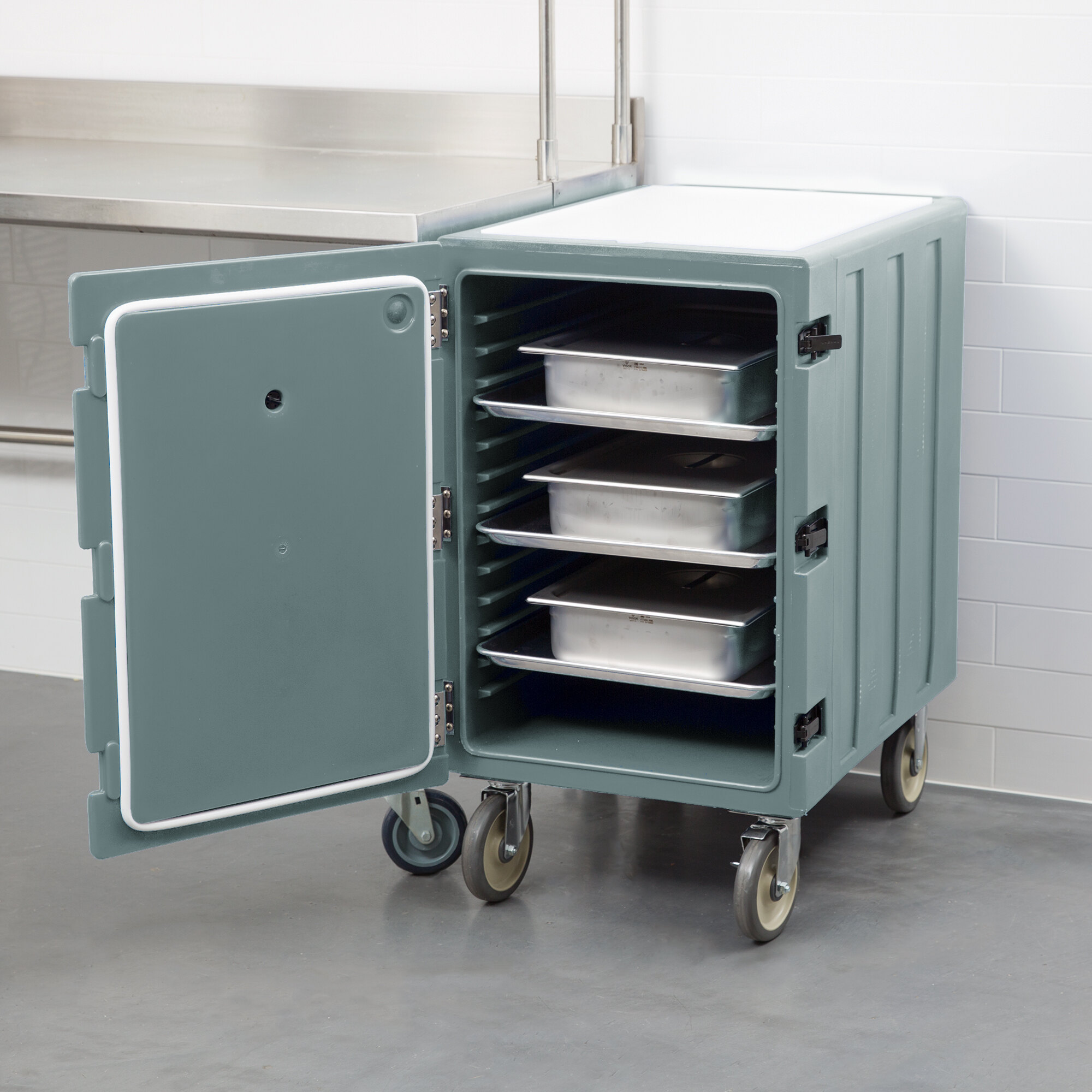 Cambro 1826LBC401 Camcart Slate Blue Single Compartment Mobile Cart for ...