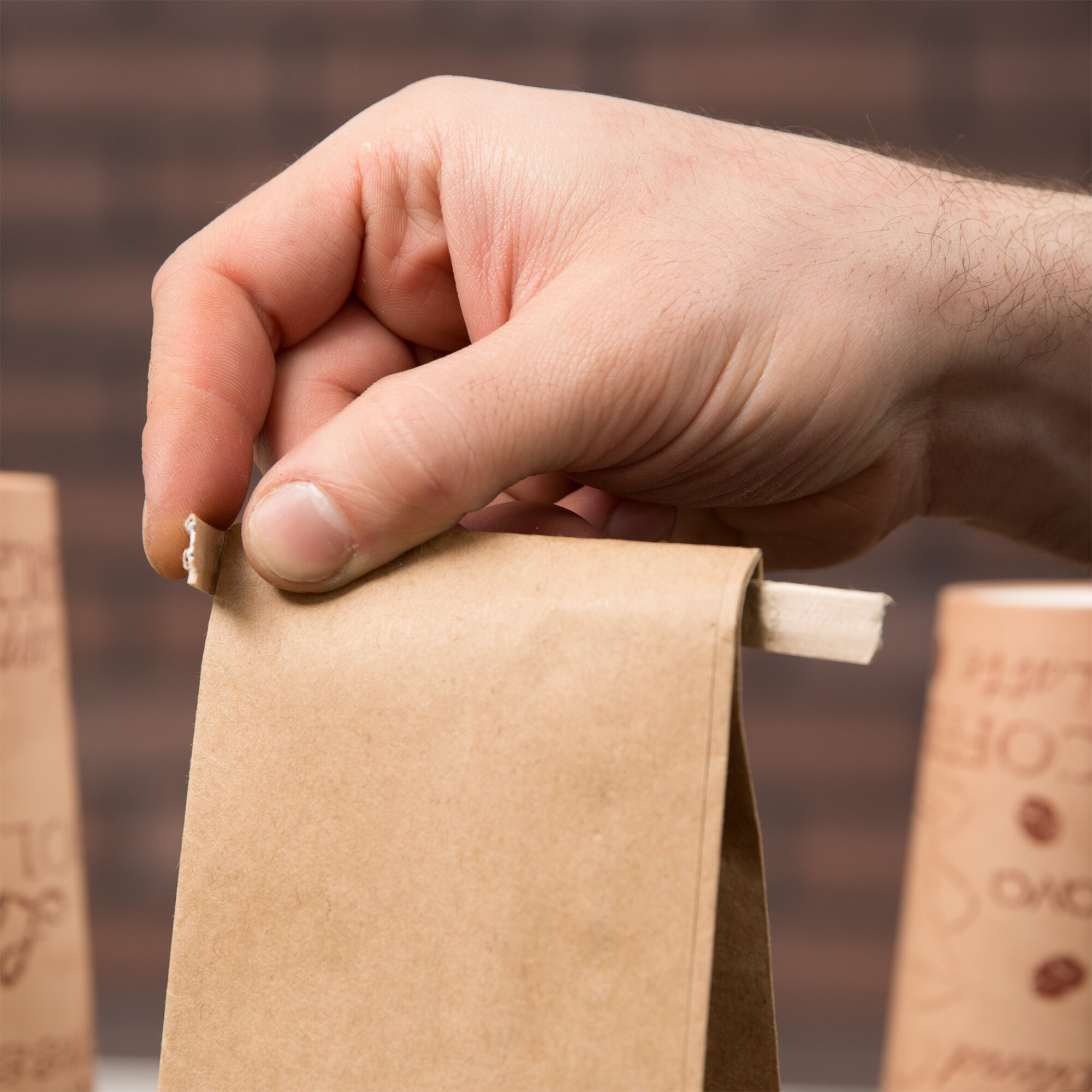 1 lb. Brown Kraft Customizable Paper Coffee Bag with Reclosable Tin Tie ...