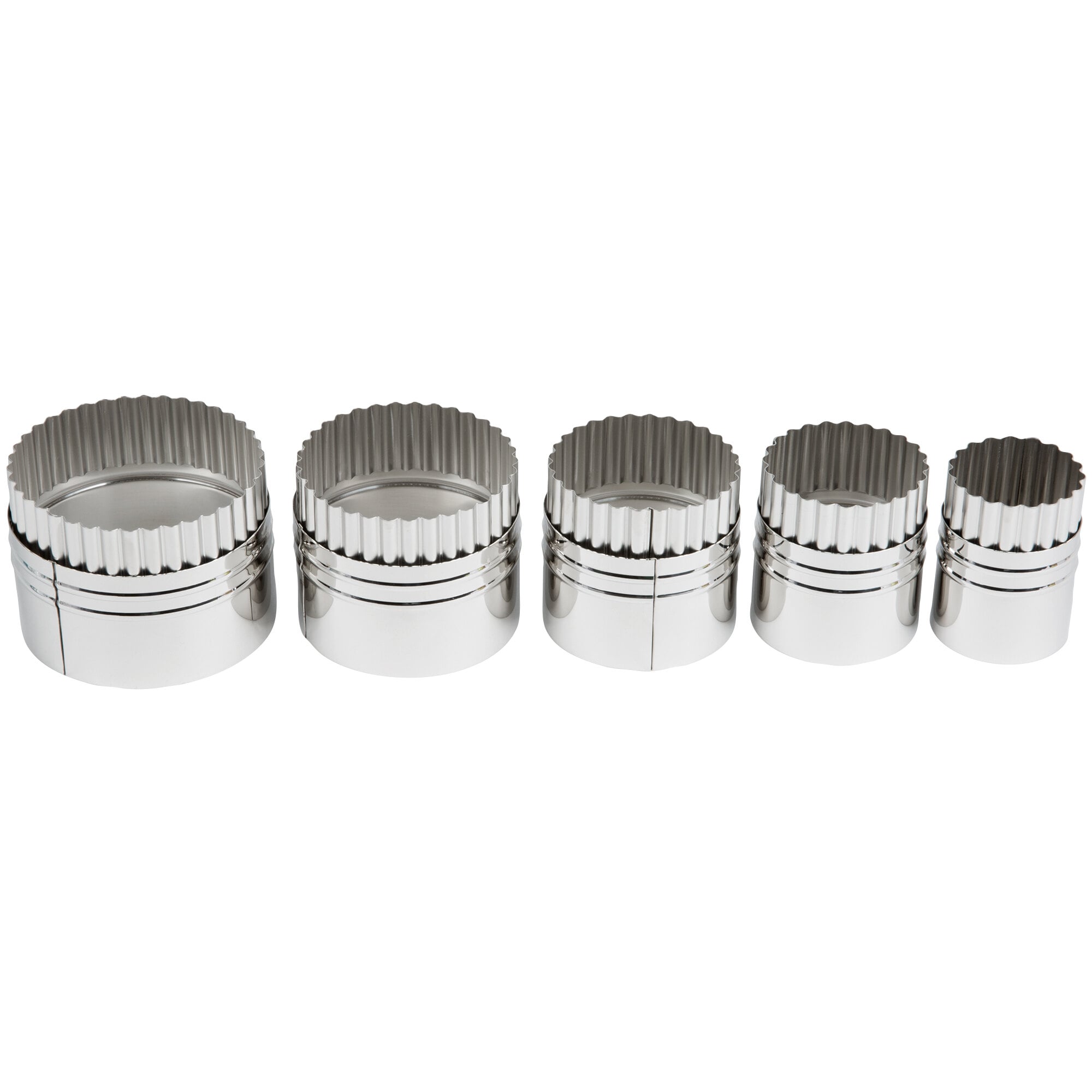Ateco 14410 5-Piece Stainless Steel Double-Sided Round Pastry Cutter Set