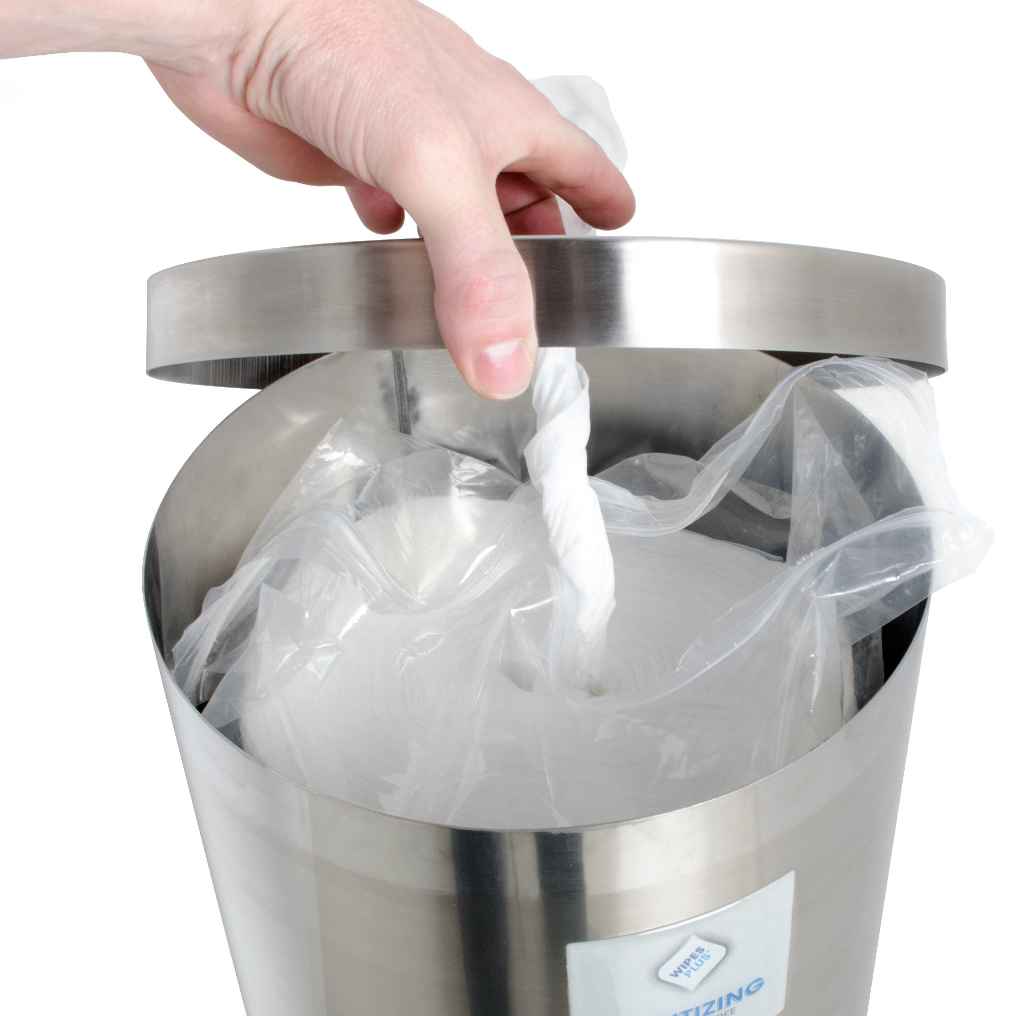 WipesPlus Stainless Steel Floor Dispenser Station with Trash Can