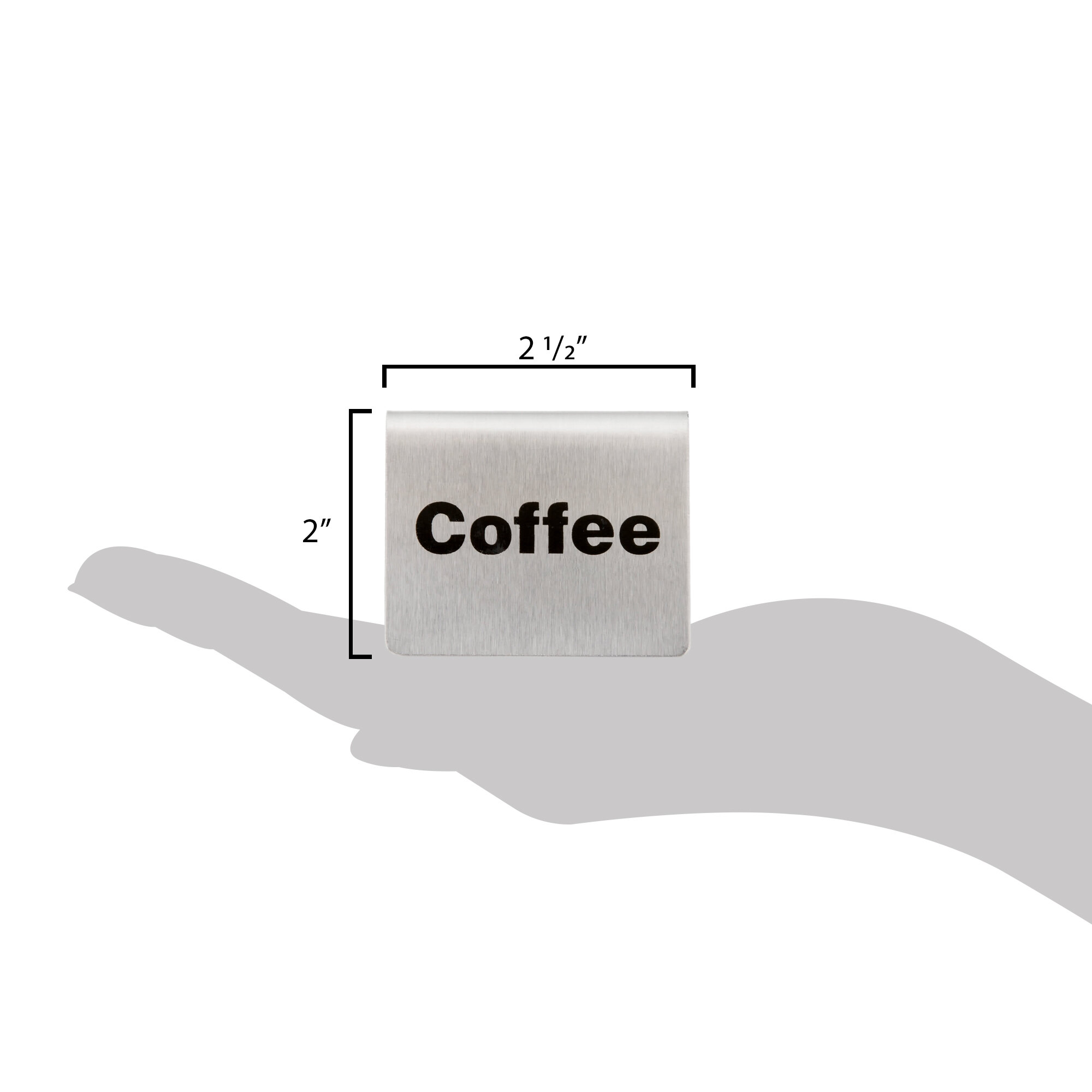 Tablecraft B1 2 1/2" x 2" Stainless Steel "Coffee" Tent Sign