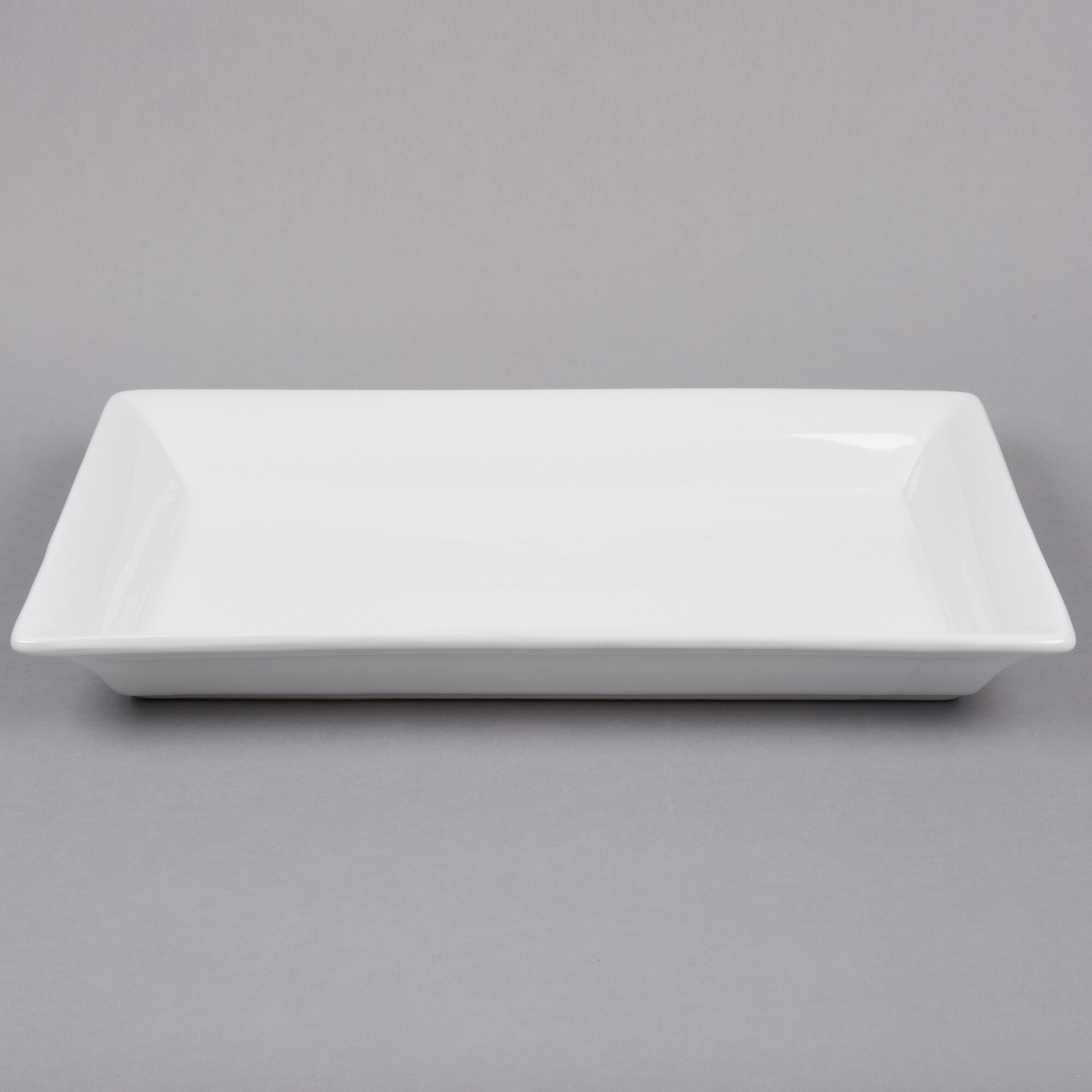 American Metalcraft Prestige CER21 21" x 13" White Rectangular Stoneware Platter
