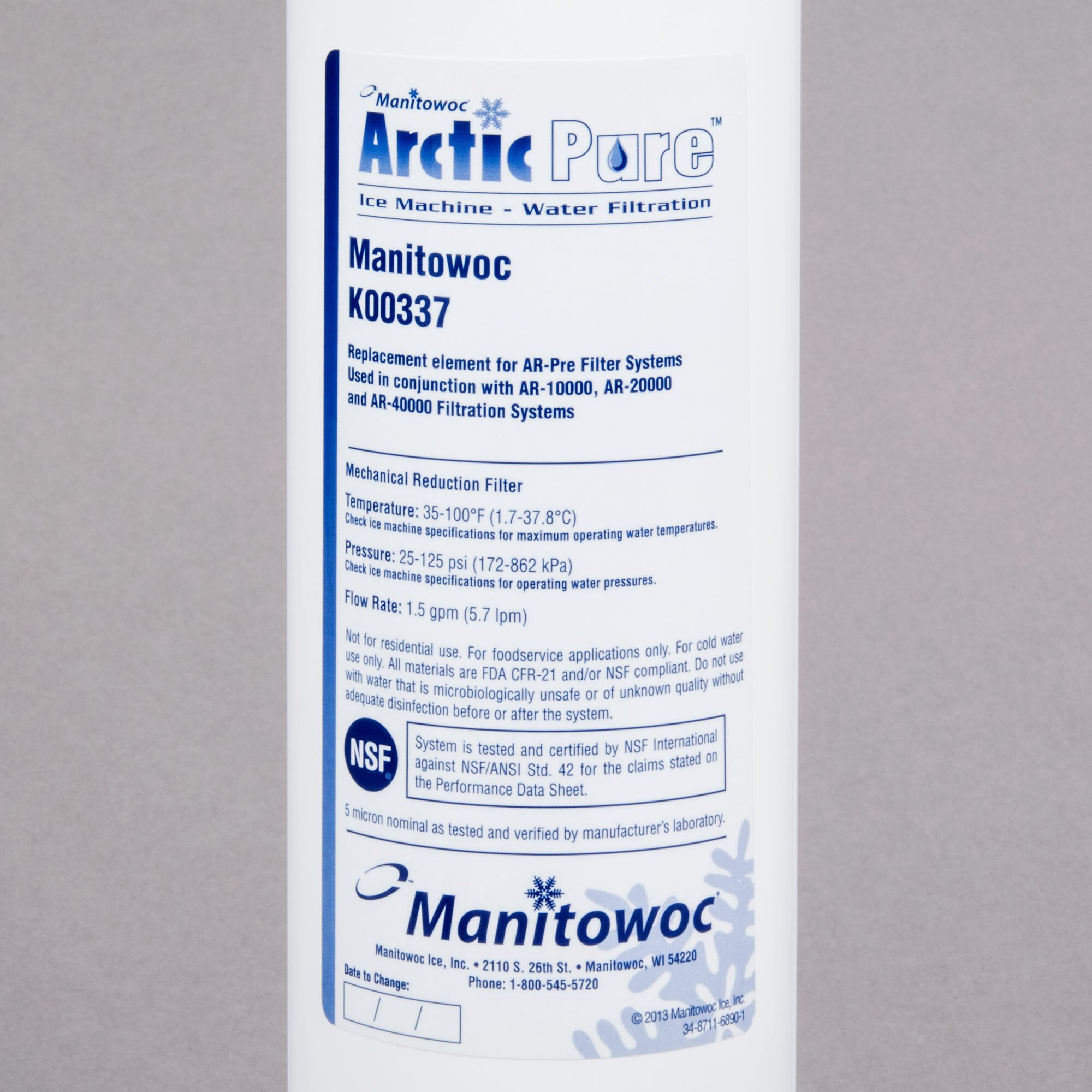 Manitowoc AR-PRE Arctic Pure Ice Machine Pre-Filter with 5 Micron ...