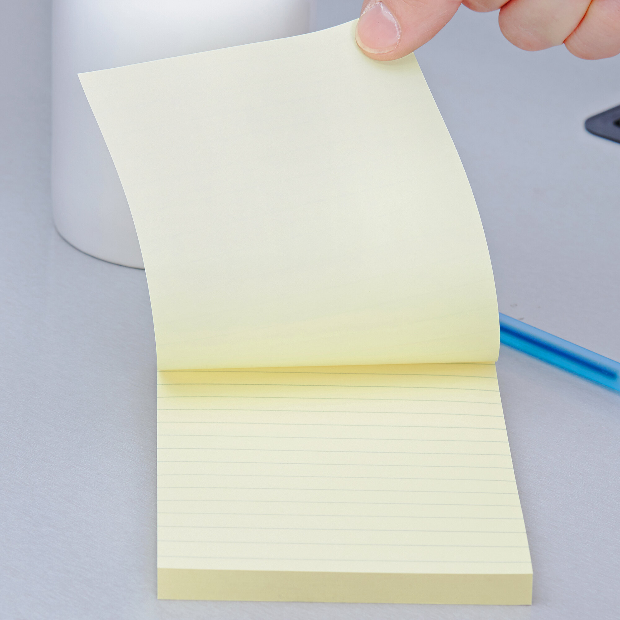 3M 660-5SSCY Post-It® 4" x 6" Canary Yellow Lined 90 Sheet Super Sticky ...