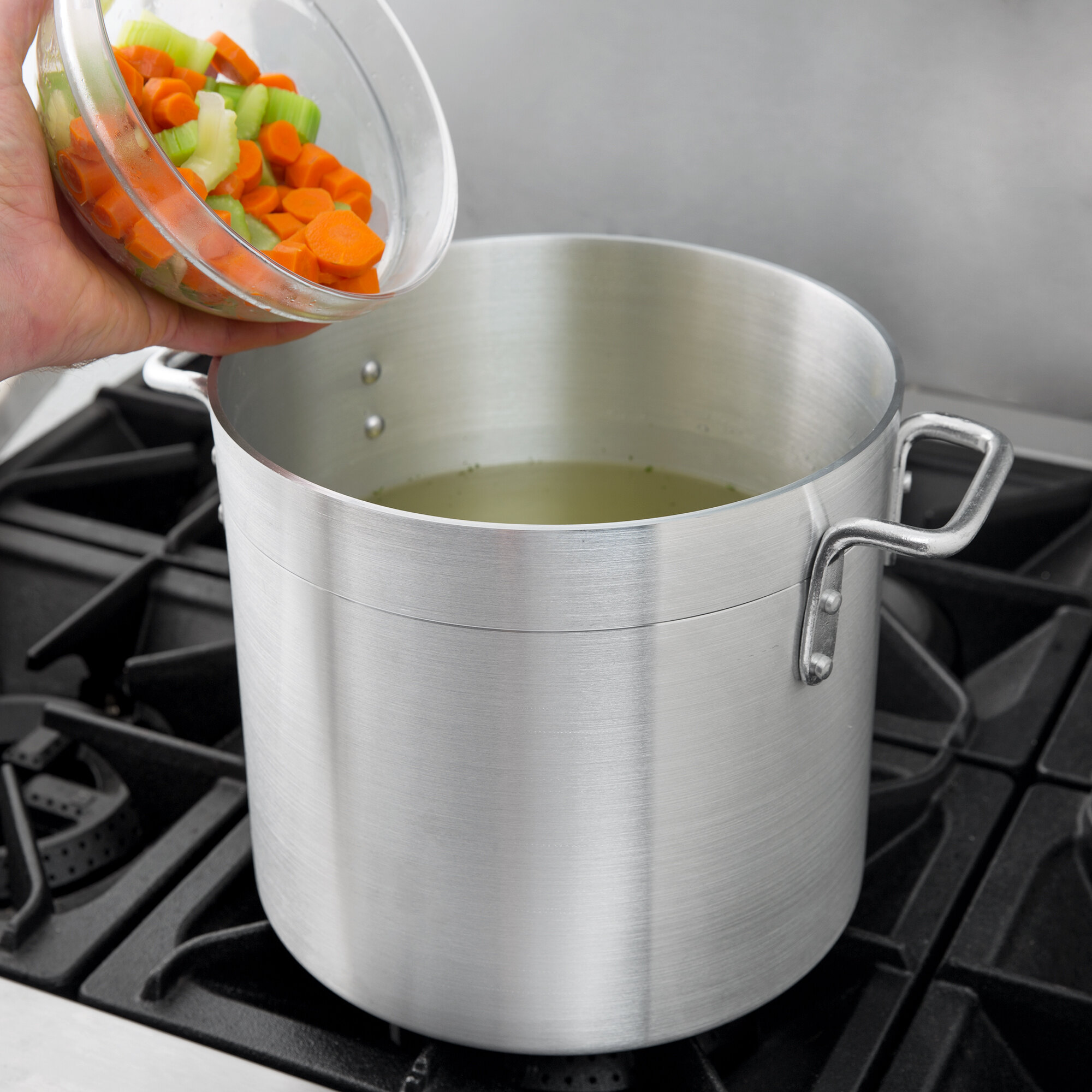 Choice 12 Qt. Standard Weight Aluminum Stock Pot