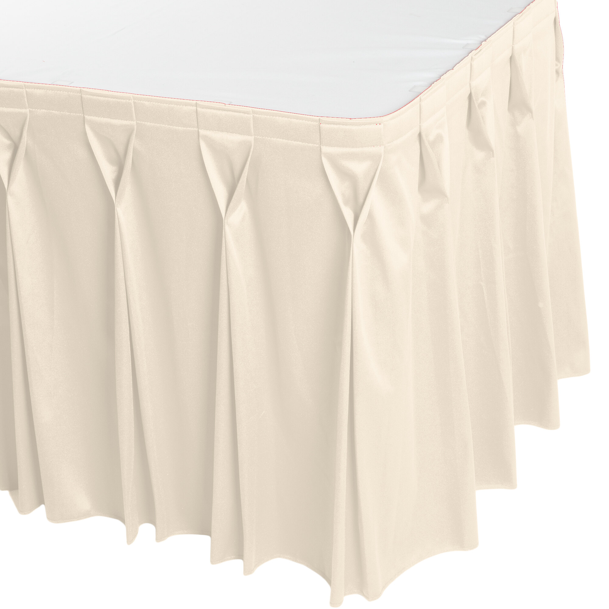 Snap Drape 5412CE29W3-235 Wyndham 13' x 29" Cream Bow Tie Pleat Table ...