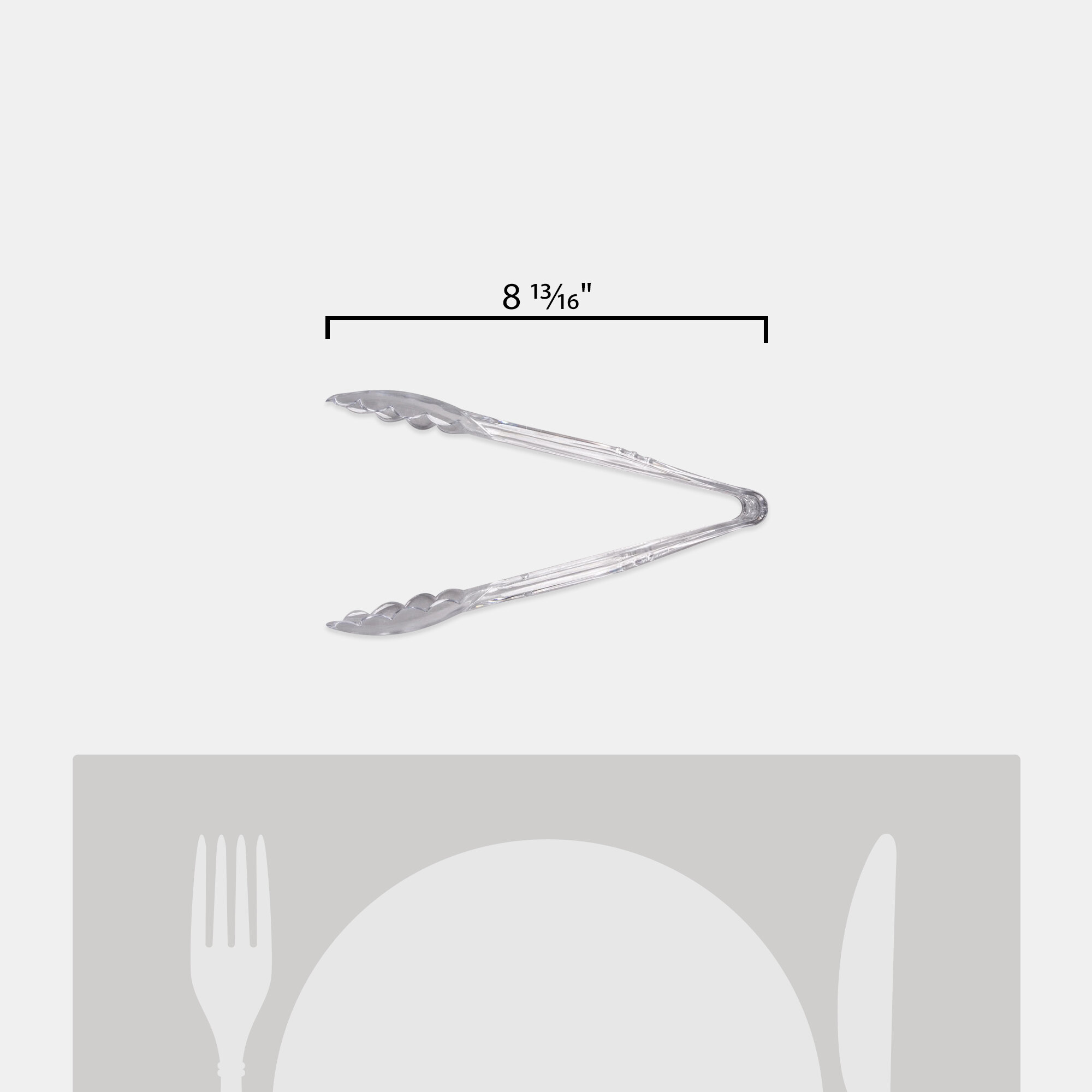 Carlisle 410907 Carly 9" Clear Polycarbonate Utility Tongs