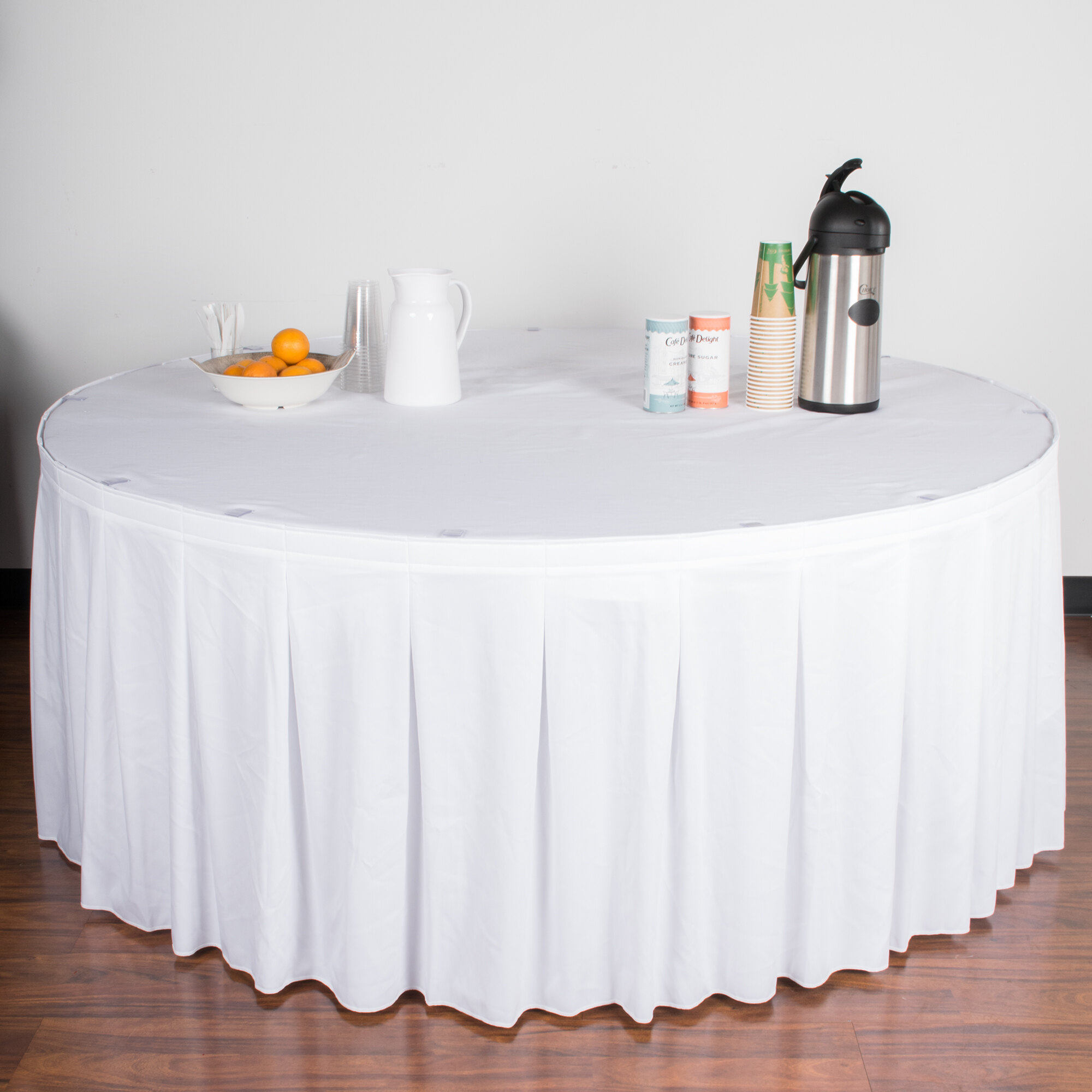 Snap Drape 5412GC29C2-010 Wyndham 21' 6" x 29" White Continuous Pleat ...