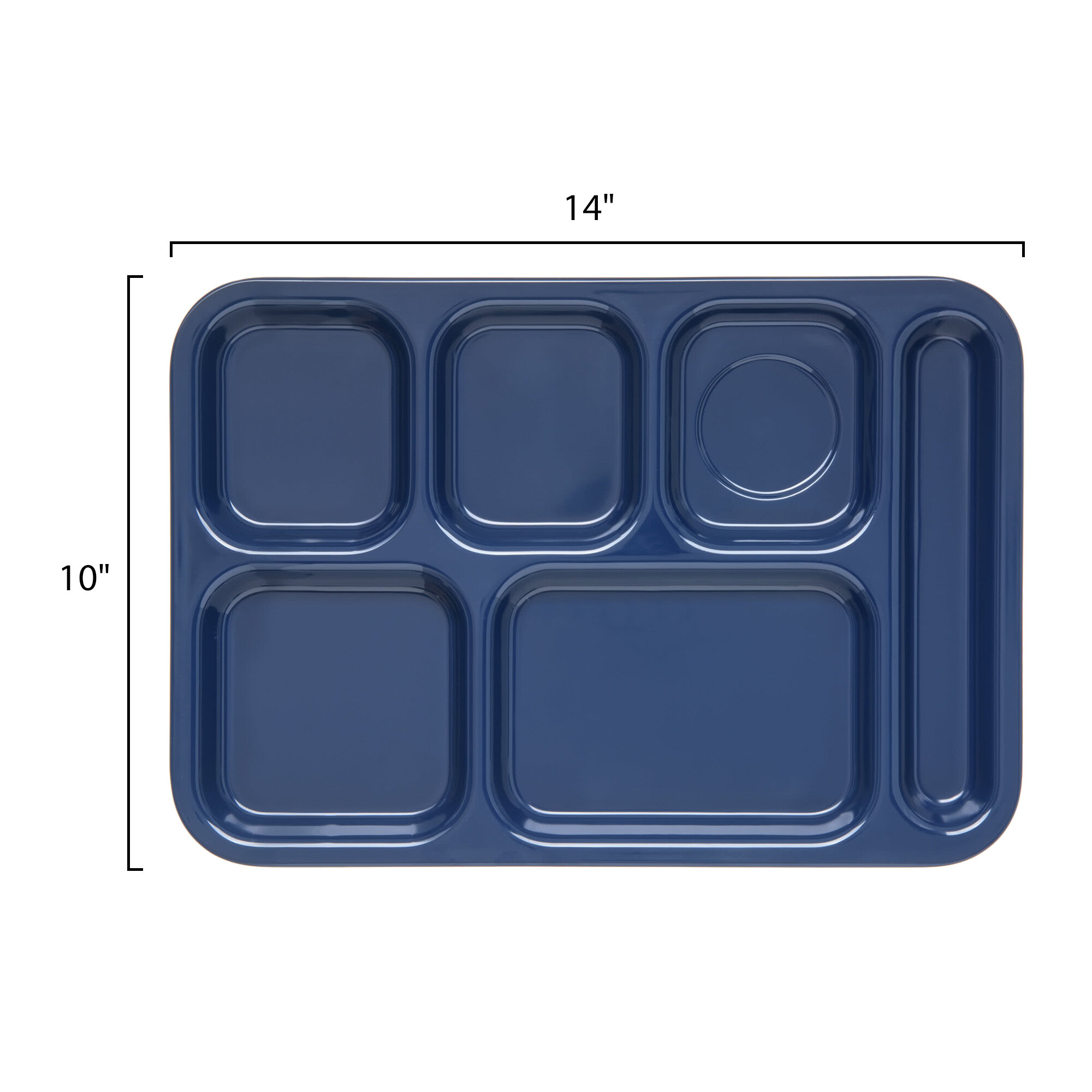 Carlisle 4398850 10" x 14" Dark Blue Heavy Weight Melamine Right Hand 6 ...