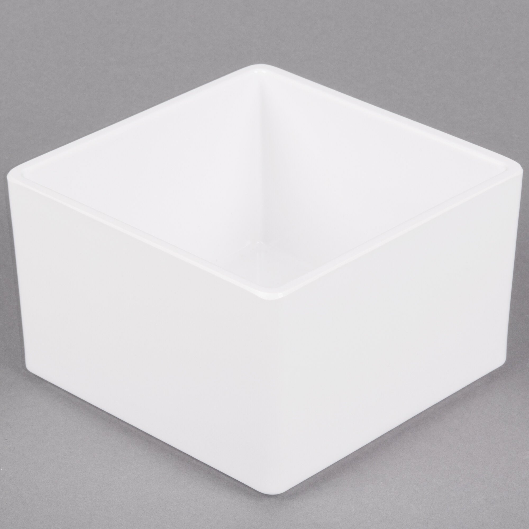 Cal-Mil 1395-15M Cater Choice White Melamine Box - 5" x 5" x 3"