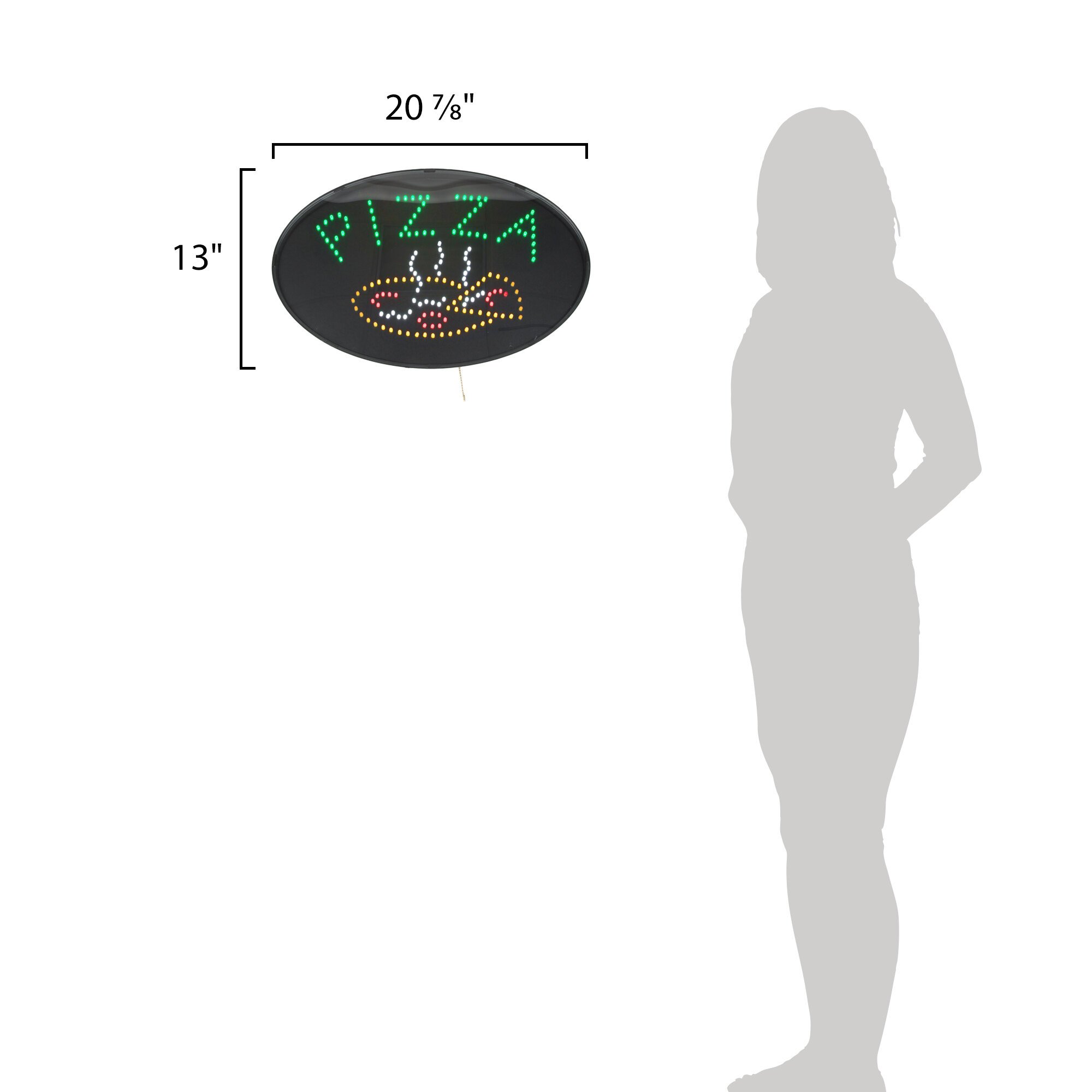 LED Pizza Sign | Choice 20 7/8" x 13" LED Pizza Sign
