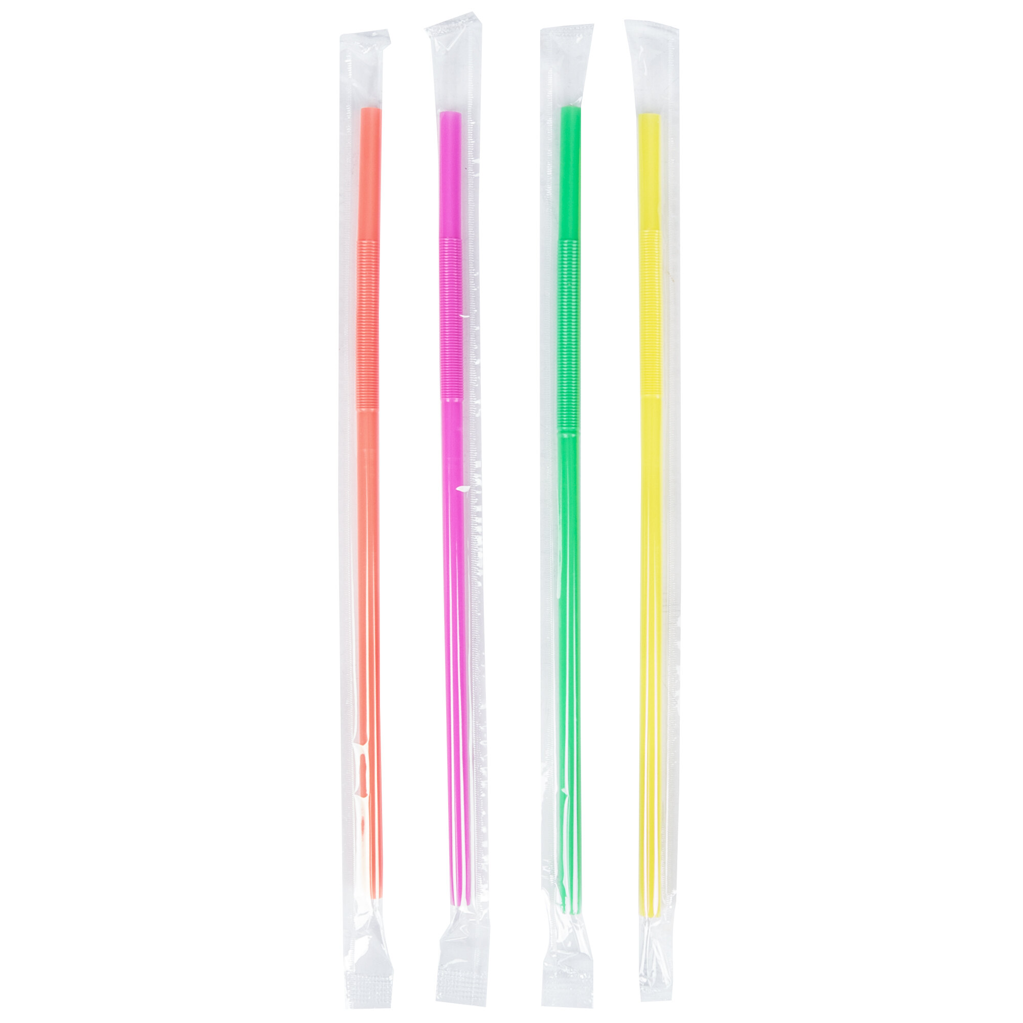 Choice 8 3/4" Jumbo Neon Wrapped Crazy Straw - 500/Box