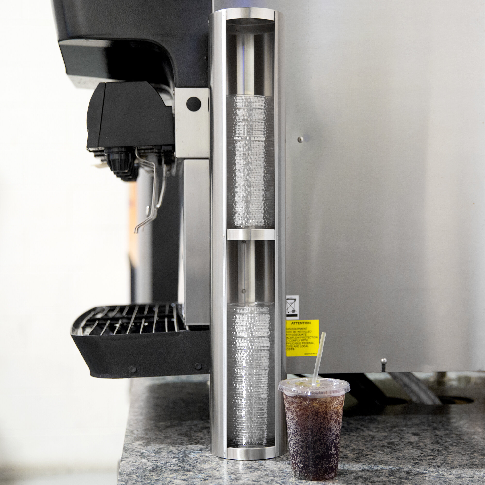 Vollrath LD2-2 Two-Tier Stainless Steel Wall Mount / Countertop Lid Holder