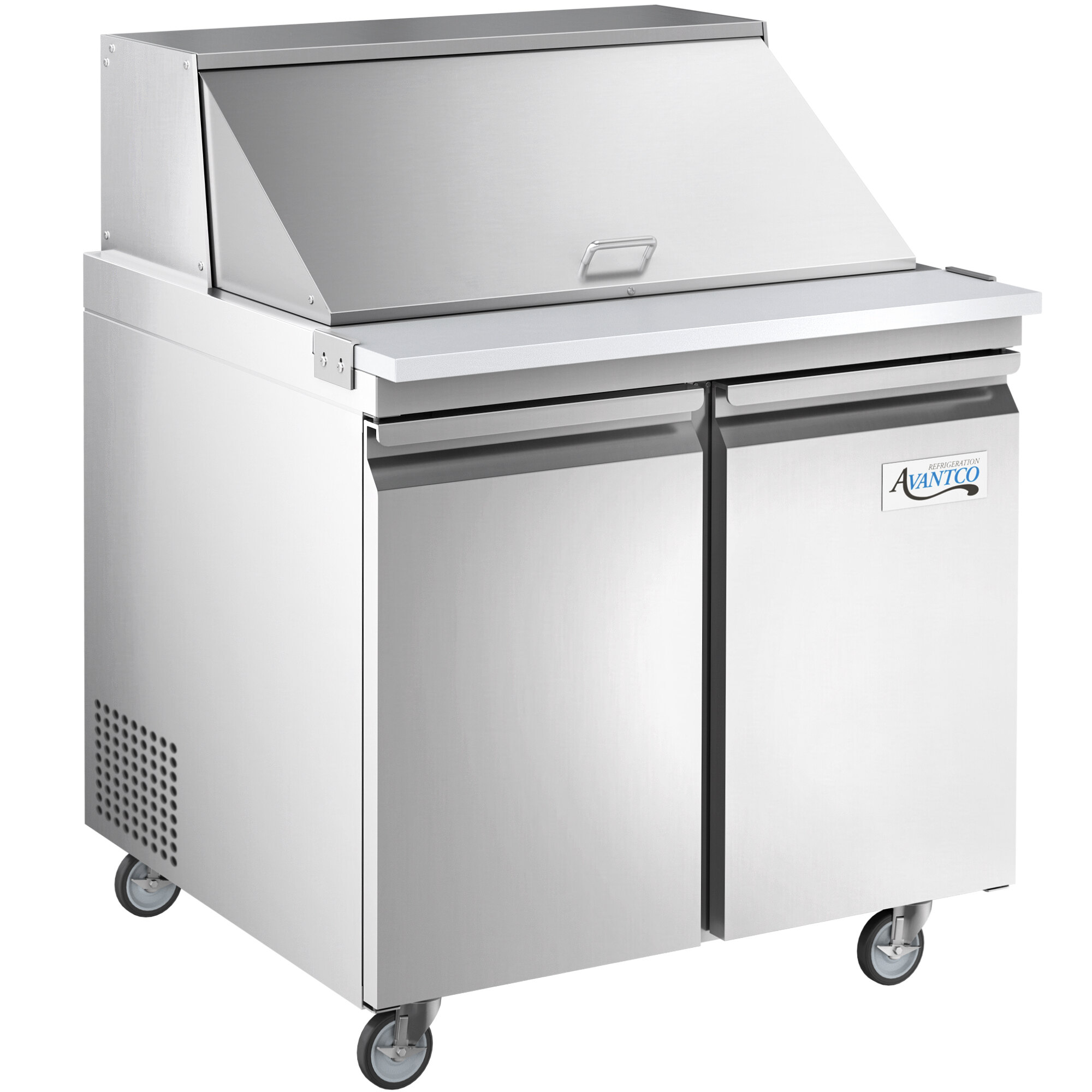 Avantco SS-PT-36M-HC 36" 2 Door Mega Top Stainless Steel Refrigerated ...