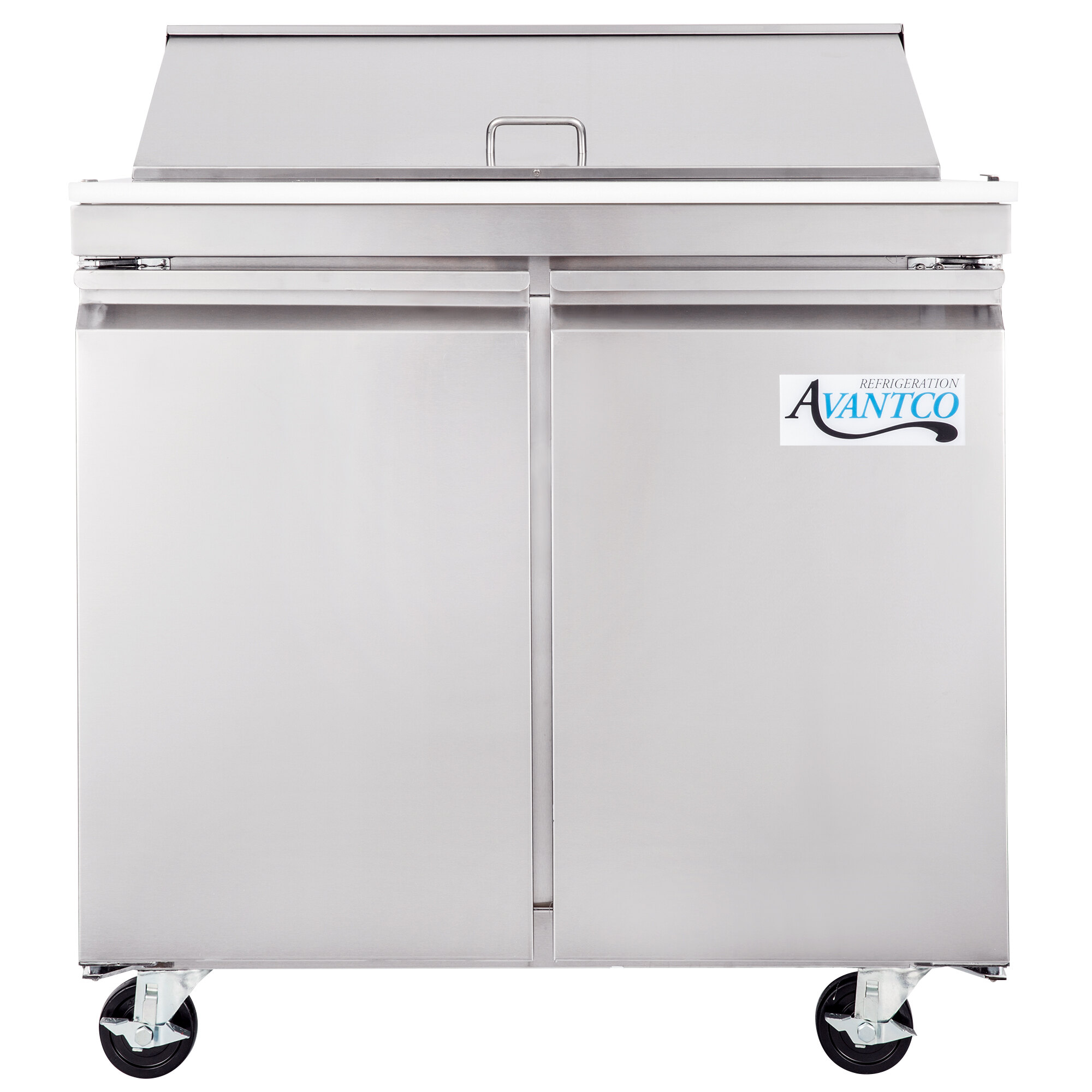 Avantco SS-PT-36-HC 36" 2 Door Stainless Steel Refrigerated Sandwich ...