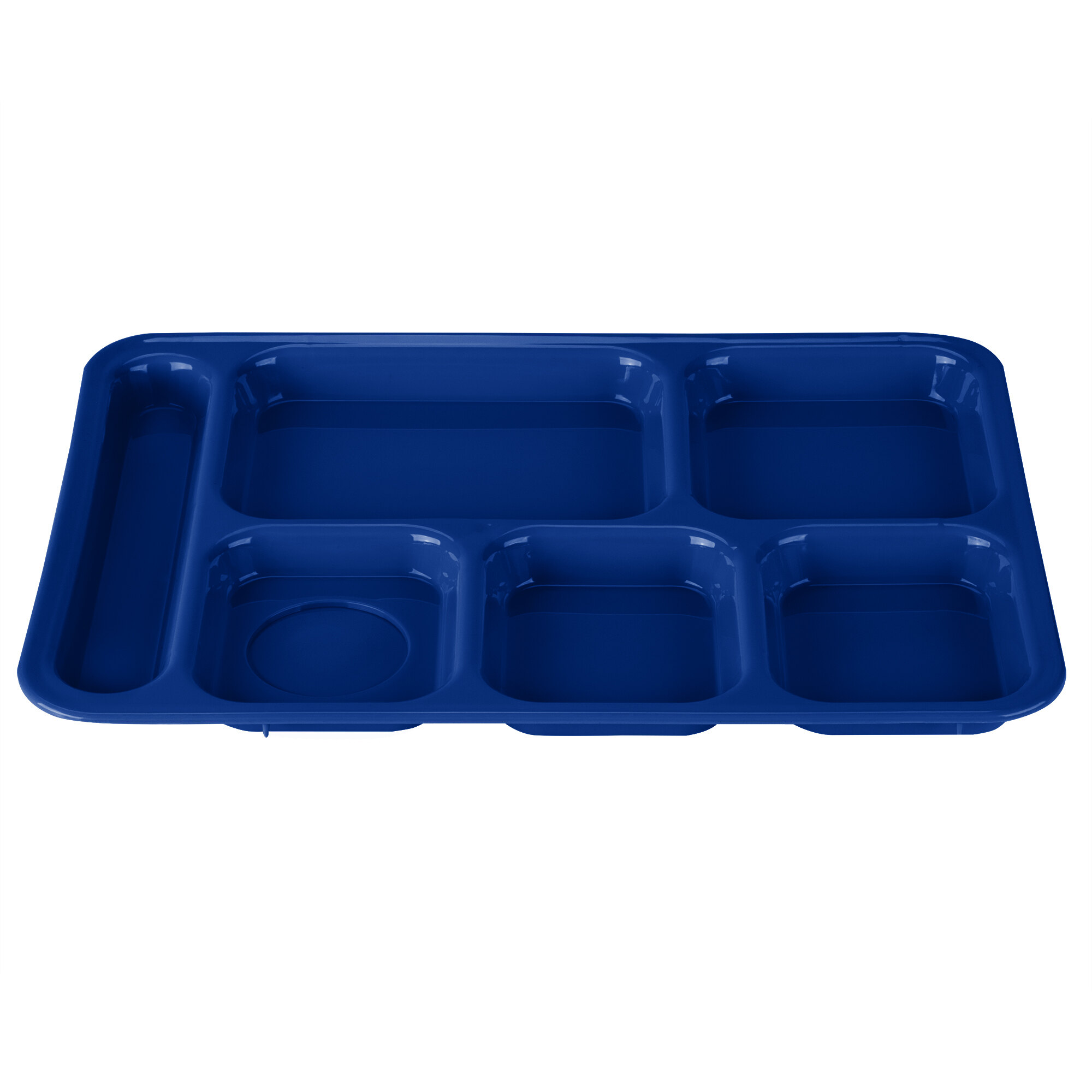 Carlisle P614R14 10" x 14" Blue Right Hand 6 Compartment Tray