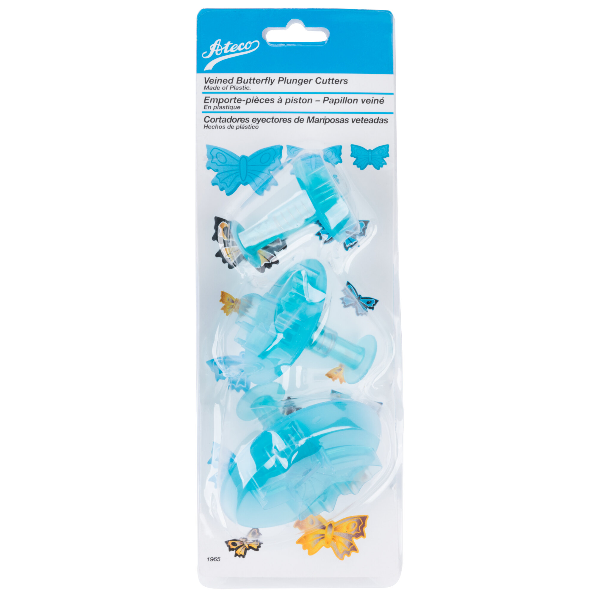 Ateco 1965 3-Piece Blue Plastic Butterfly Plunger Cutter Set Ateco 1965 3-Piece Blue Plastic Butterfly Plunger Cutter Set