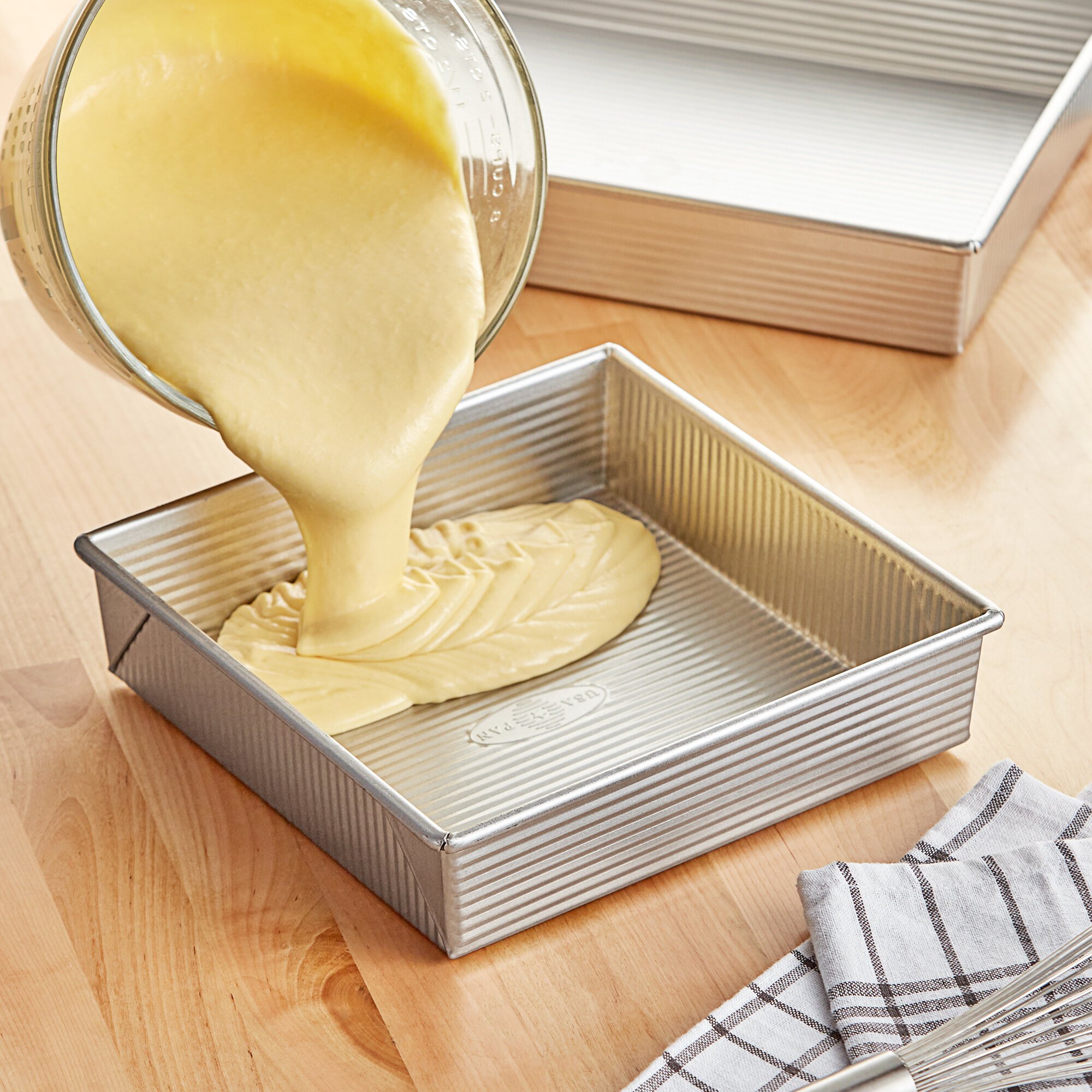 USA Pan 21500 9" x 9" Glazed Aluminized Steel Square Cake Pan