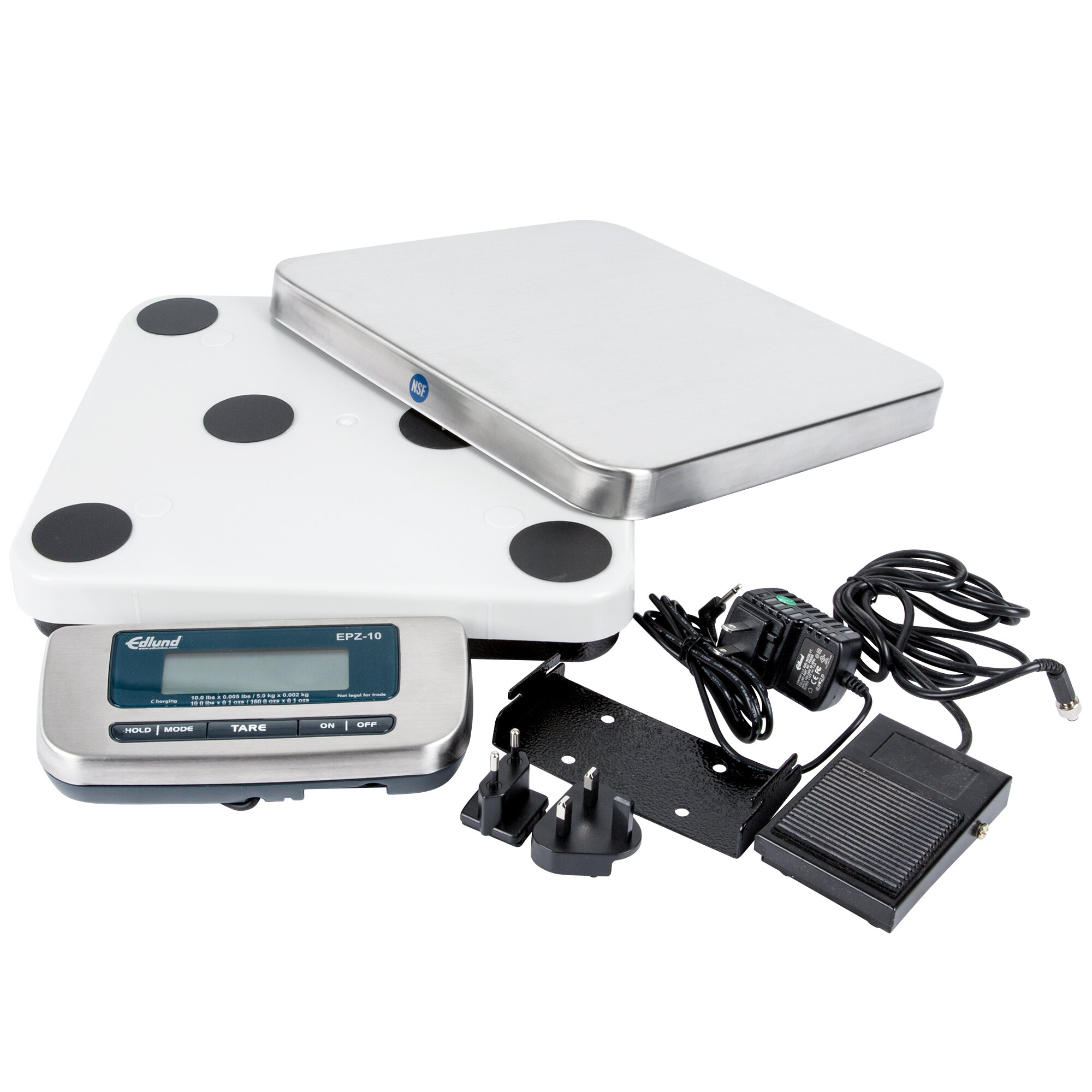 Edlund EPZ-10H 10 lb. Stainless Steel Digital Pizza Scale with Foot Tare