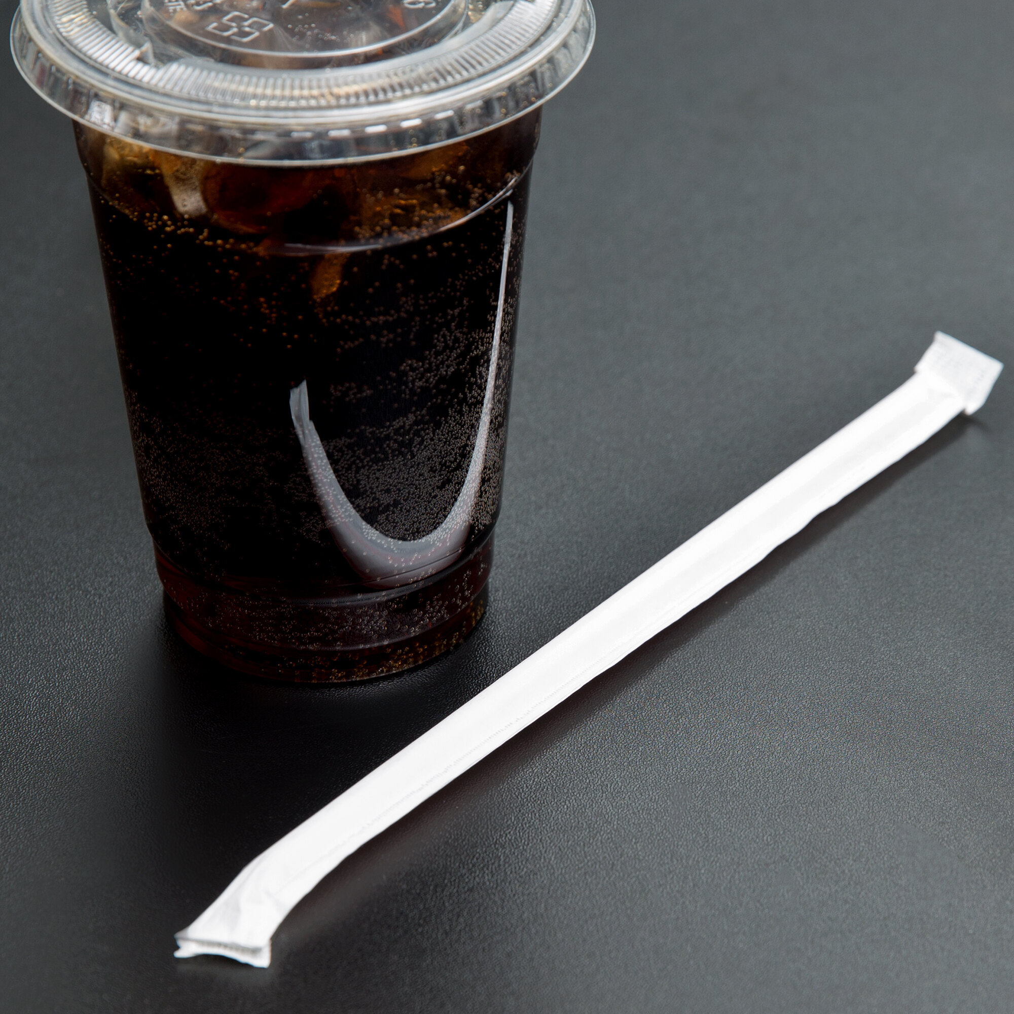 Choice 7 3/4" Giant Red and White Striped Wrapped Straw - 300/Box