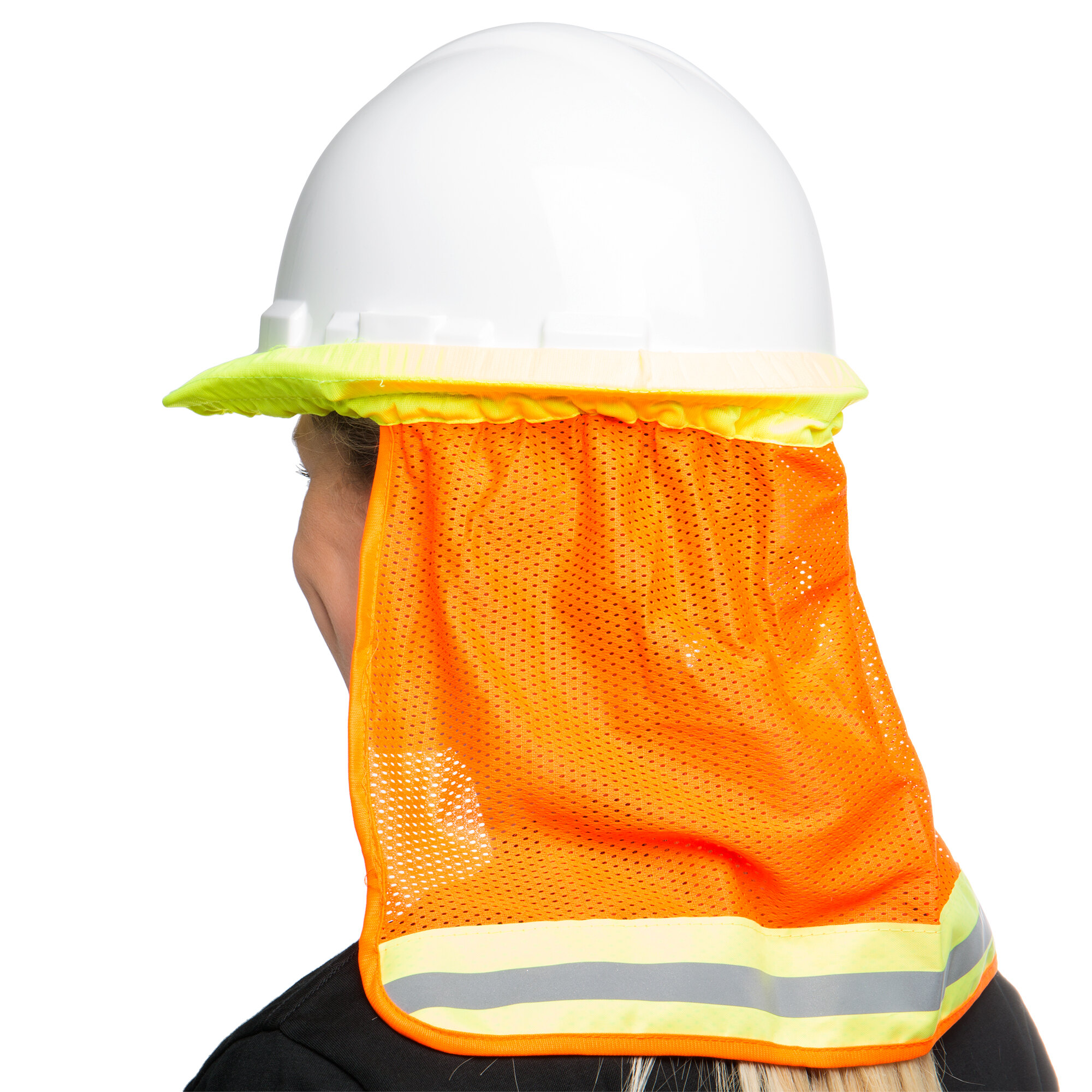 Orange 2 Tone High Visibility Neck Shade with Reflective Tape