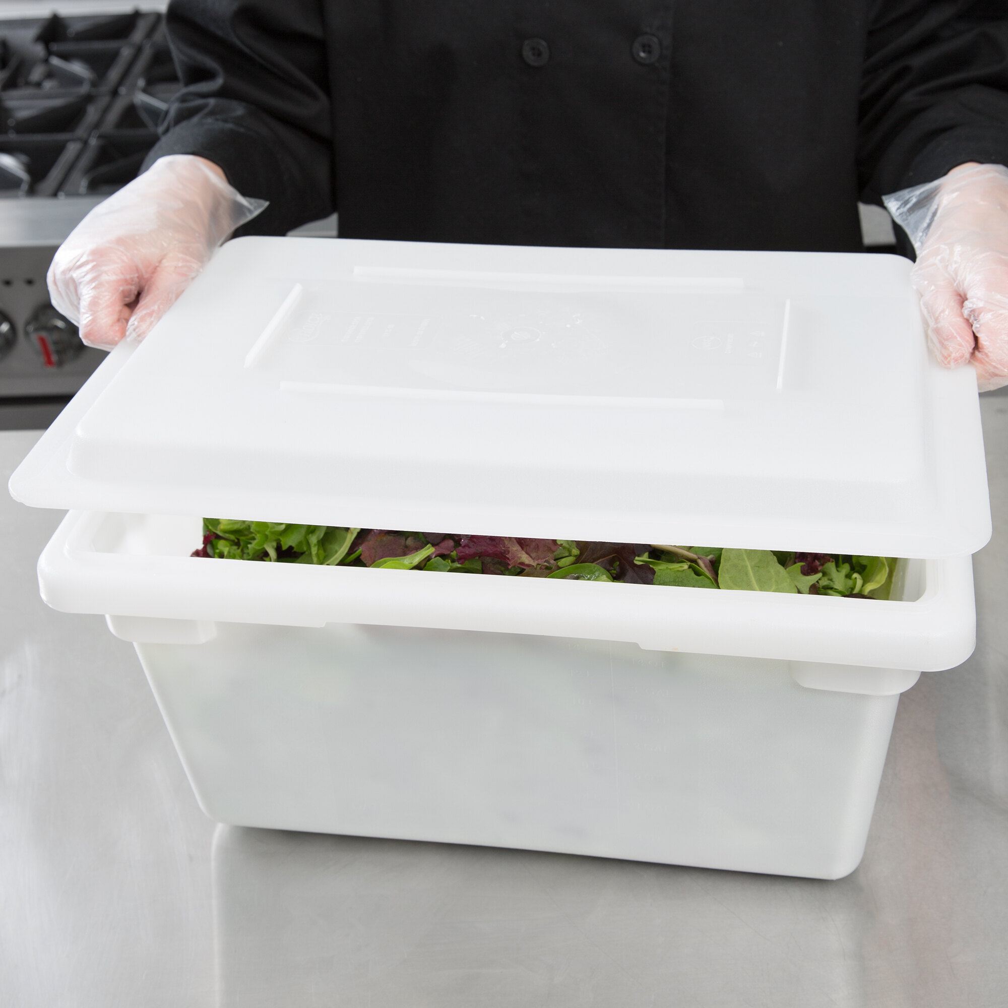 Choice 18" x 12" x 9" White Plastic Food Storage Box