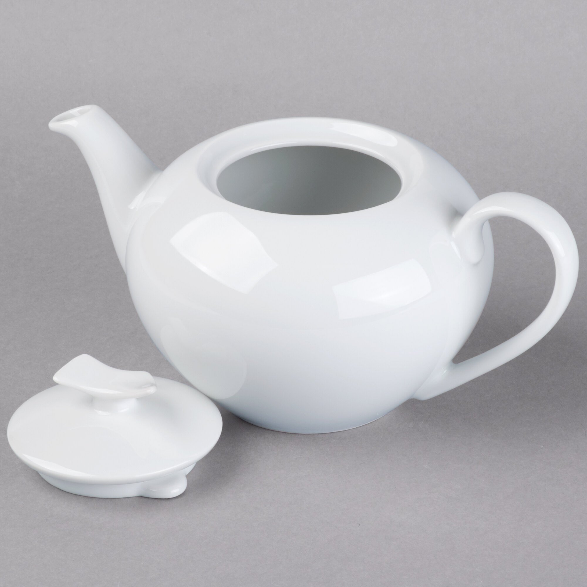 Schonwald 9134550 Fine Dining 15 oz. Continental White Porcelain Teapot ...