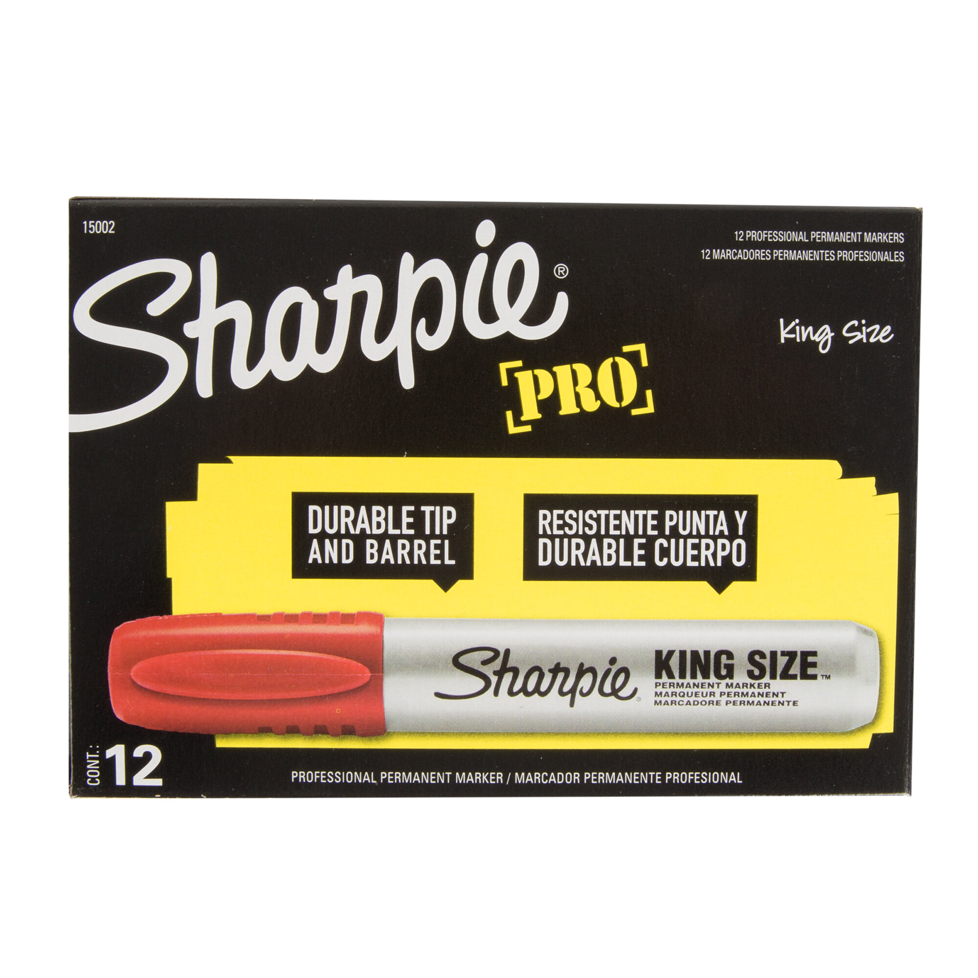 Sharpie 15002 King Size Red Chisel Tip Permanent Marker - 12/Pack