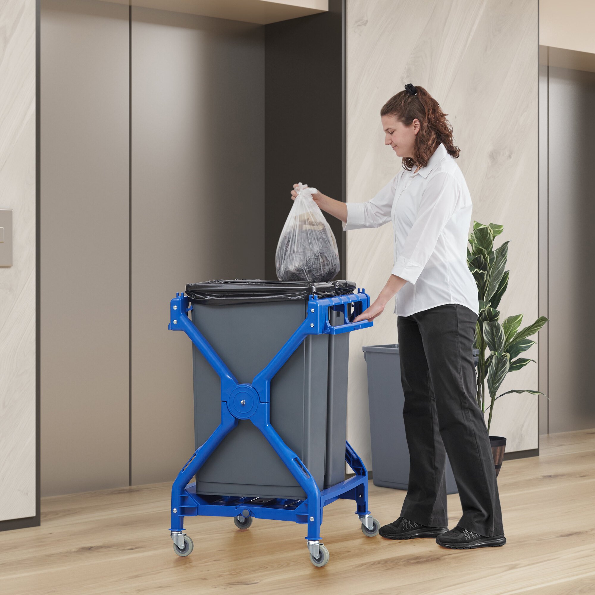 Lavex Laundry Cart / Trash Cart, 10 Bushel Commercial Rolling Cart