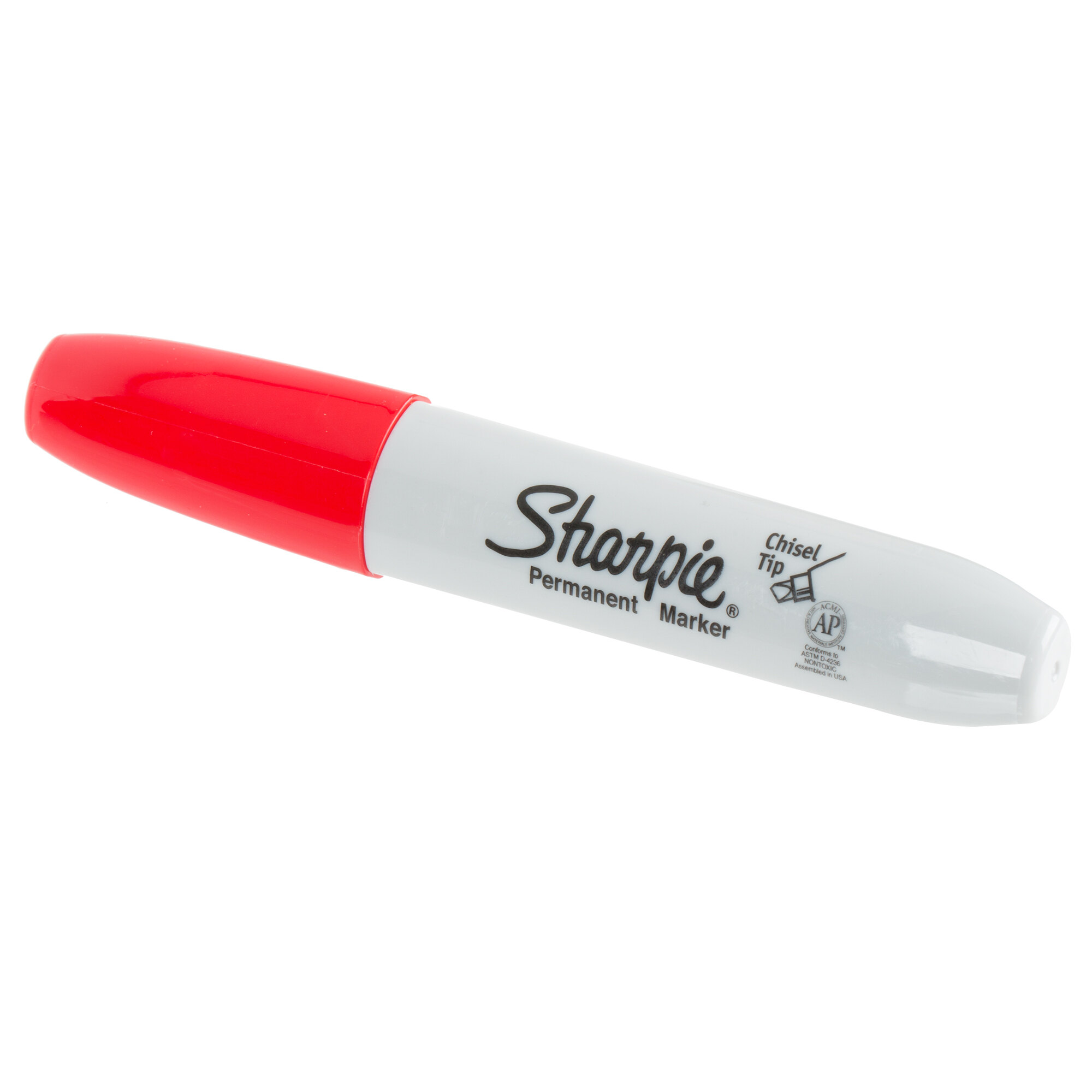 Sharpie 38202 Red Chisel Tip Permanent Marker - 12/Pack