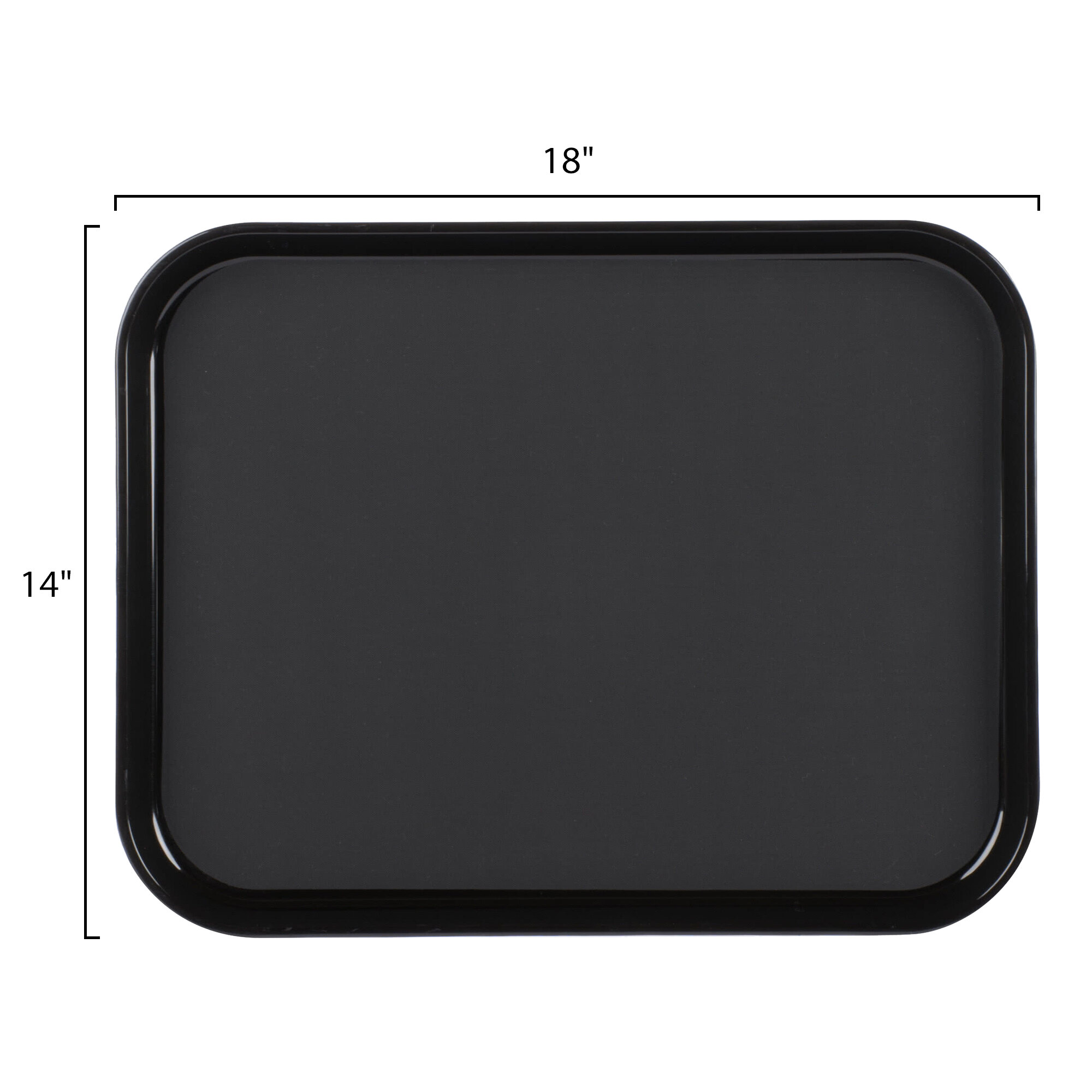 Cambro PT1418110 Black 14" x 18" Polytread Non-Skid Serving Tray