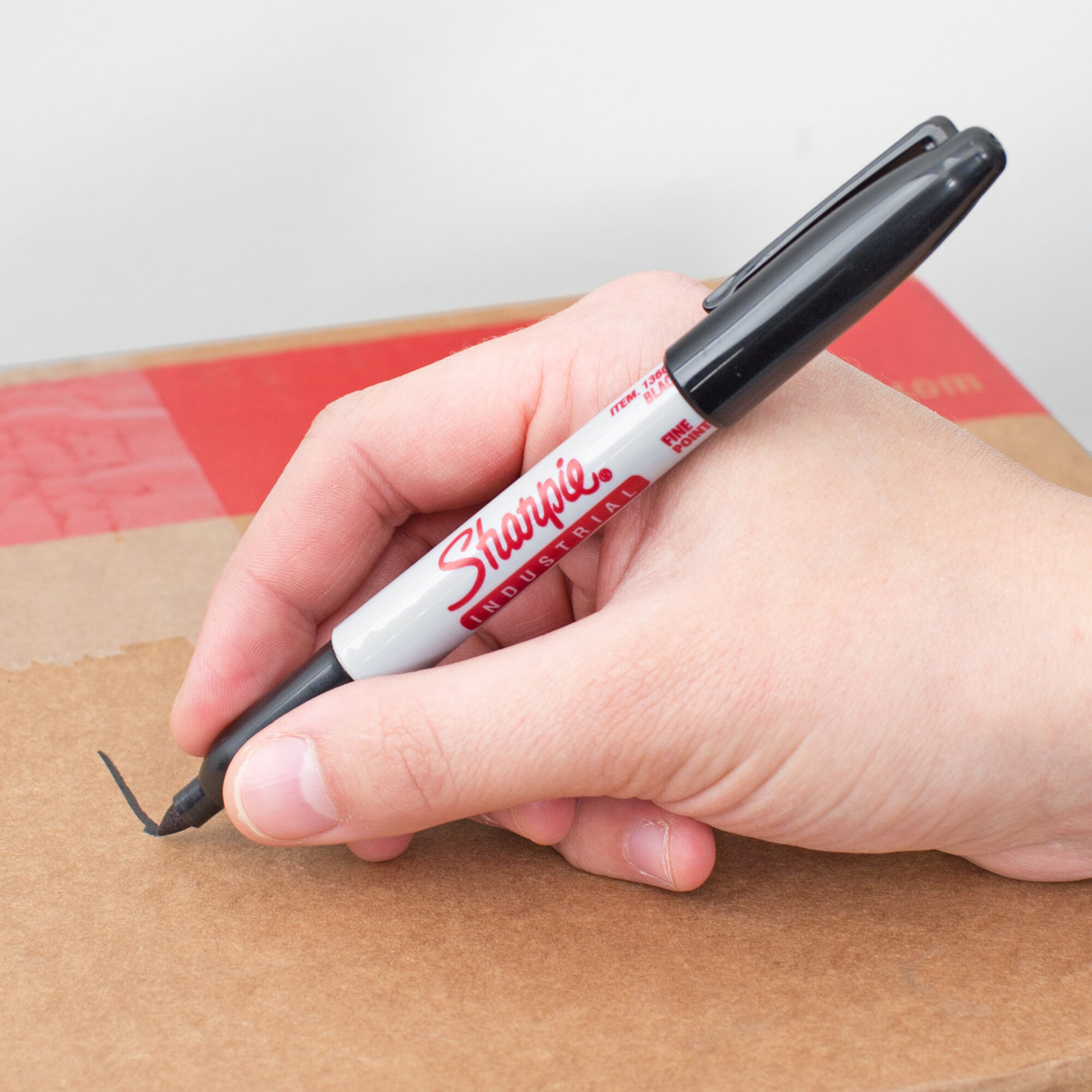 Sharpie 13601 Pro Black Fine Point Industrial Permanent Marker - 12/Pack