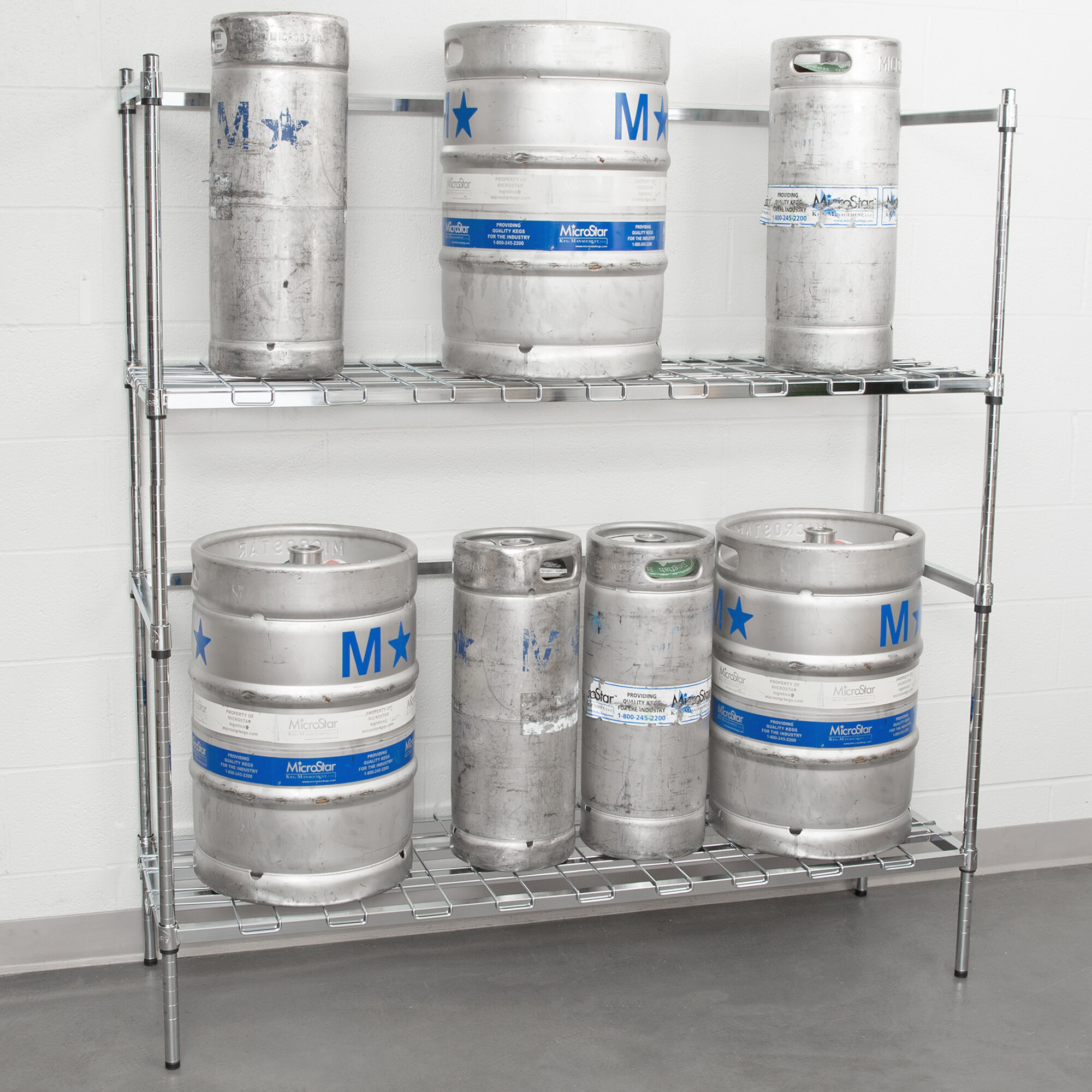 Regency 6 Keg Chrome Keg Rack - 18" x 60" x 64"