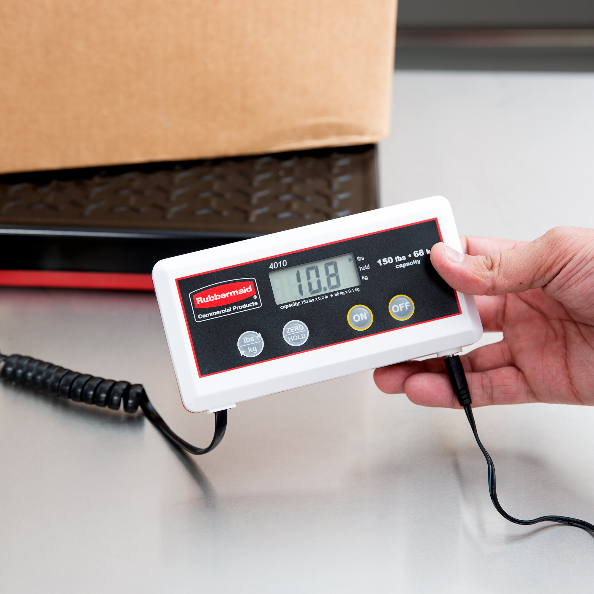 Rubbermaid FG401088 Pelouze 150 lb. Digital Receiving Scale with Remote ...