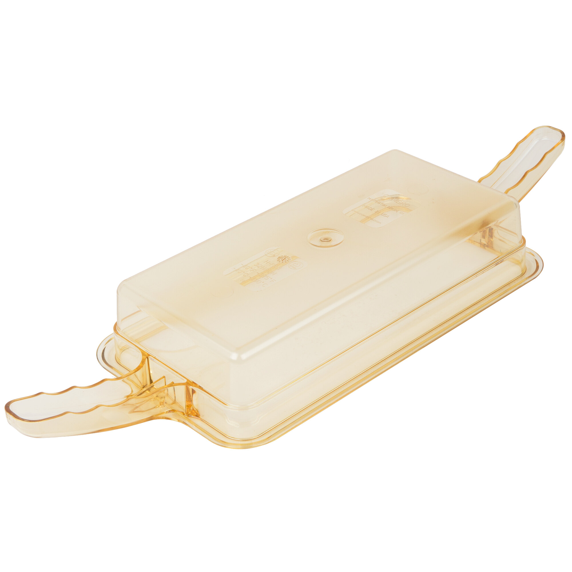 Cambro 32HP2H150 H-Pan™ 1/3 Size Amber High Heat Plastic Food Pan with ...