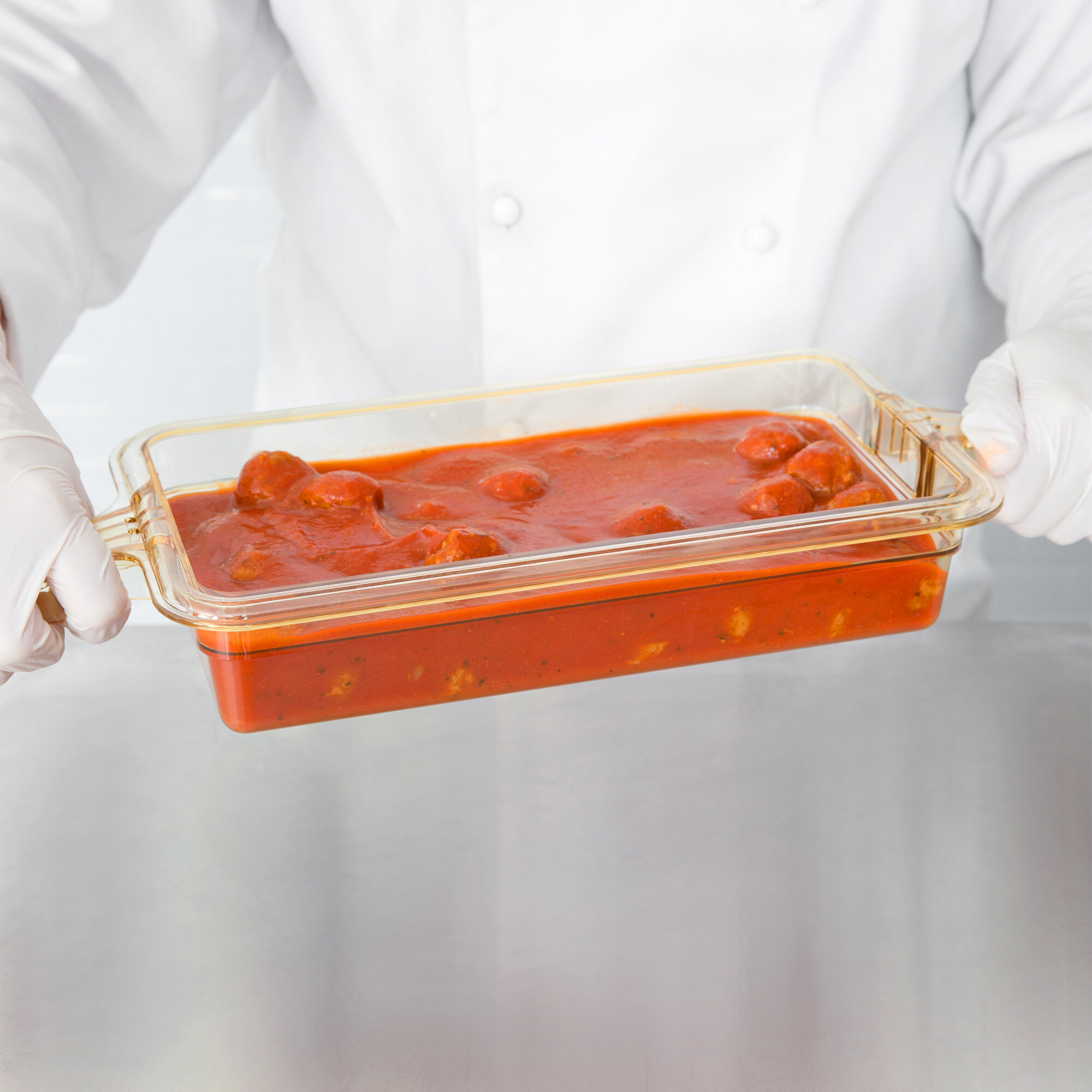 Cambro 32HP2H150 H-Pan™ 1/3 Size Amber High Heat Plastic Food Pan with ...