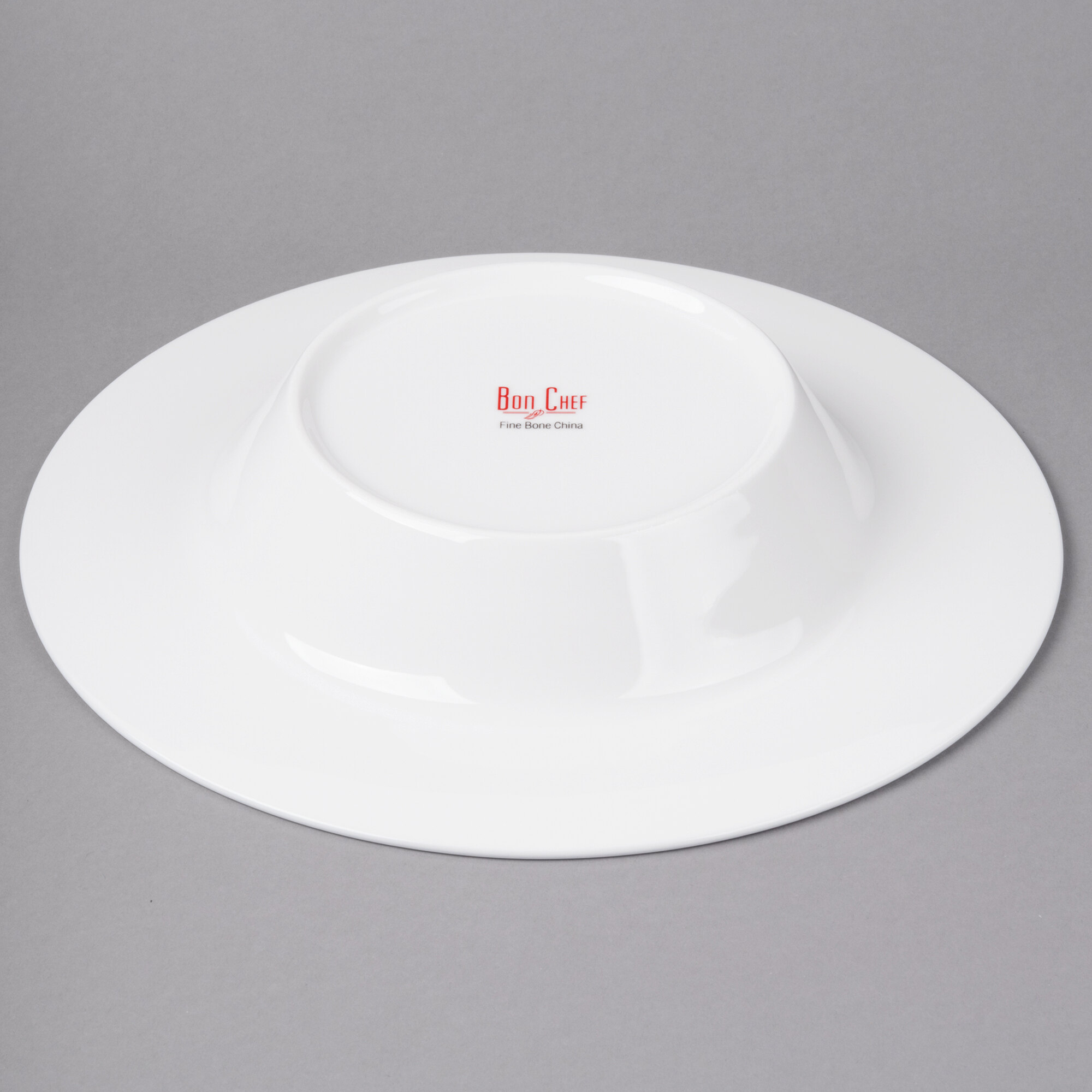 Bon Chef 5000013B Wide Rim 11 1/2" White Bone China Pasta Plate - 12/Pack
