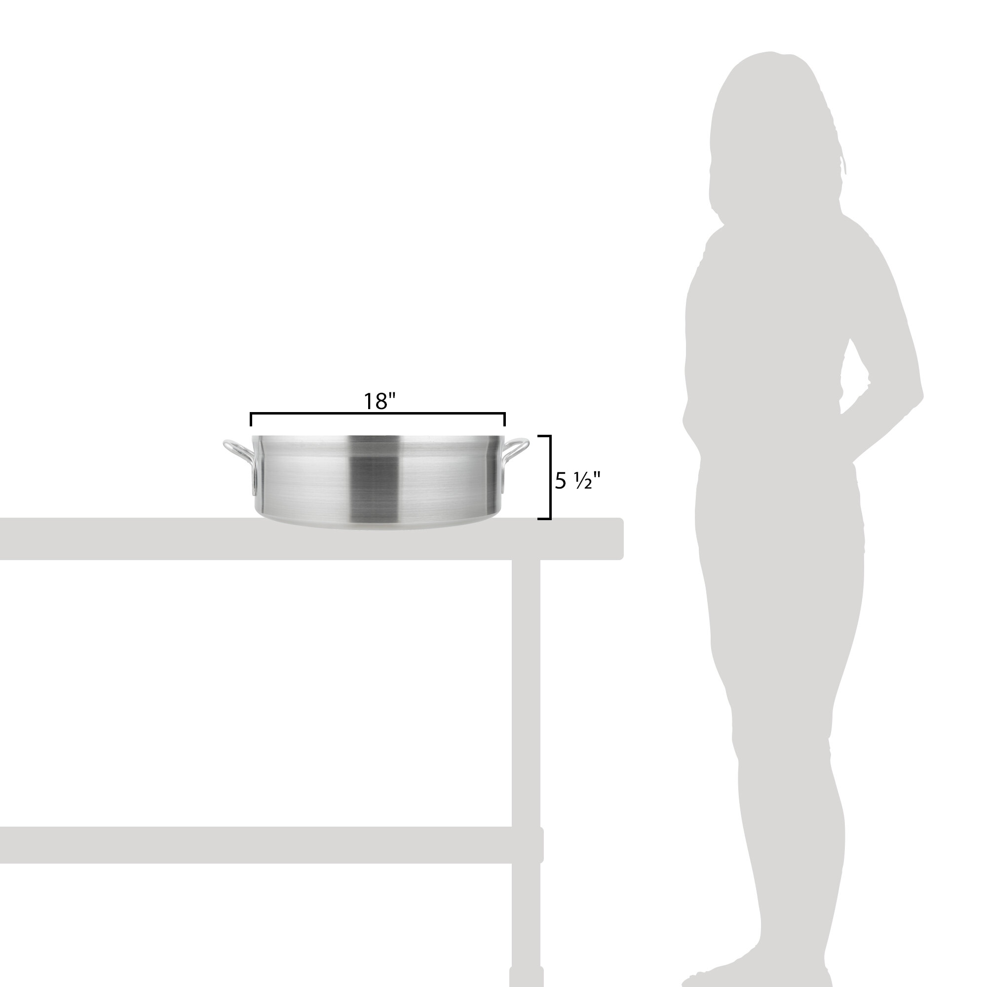 Vollrath 68224 24 Qt. Aluminum Brazier Pan