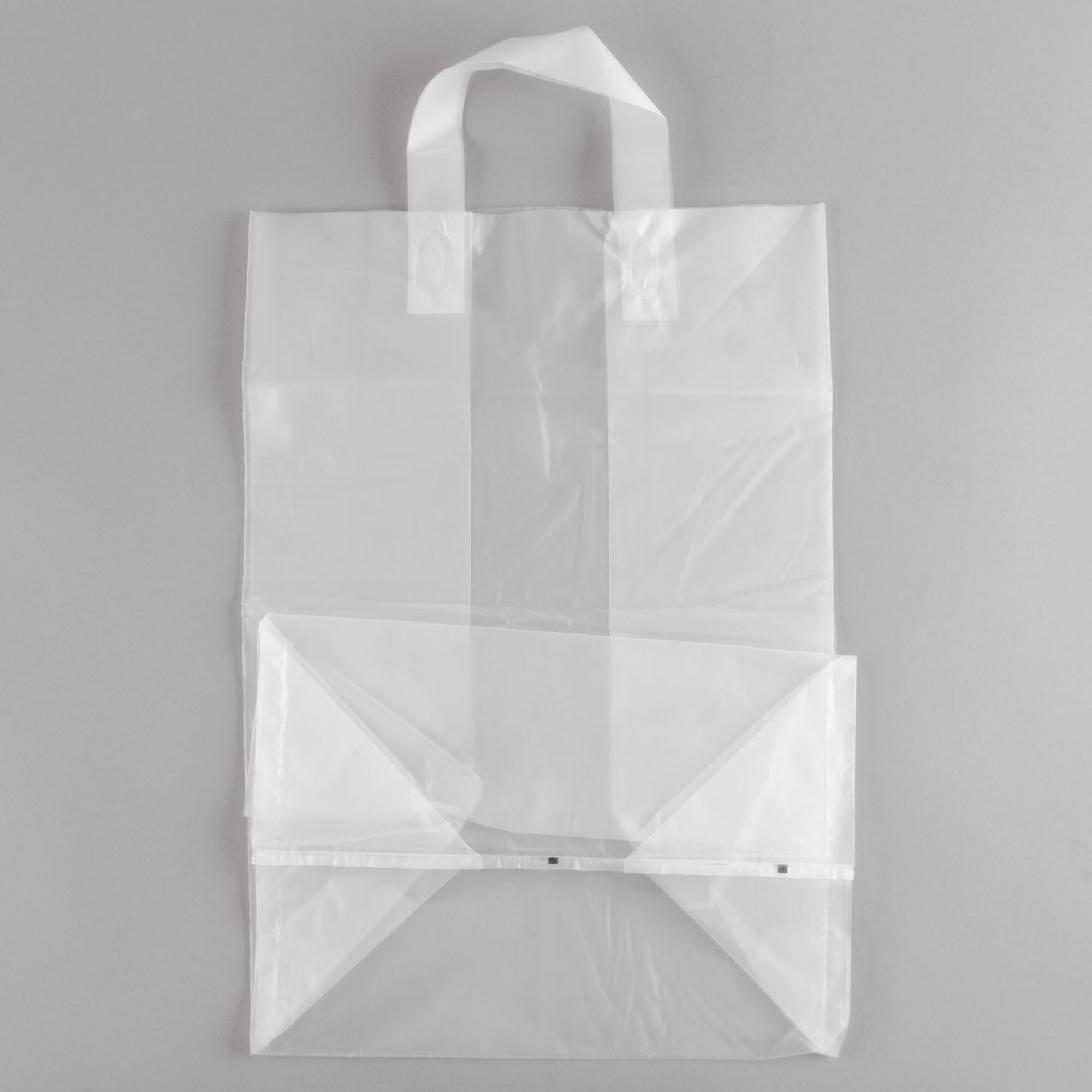 12" x 9" x 17" Polyethylene Soft Loop Handle Bag - 250/Case