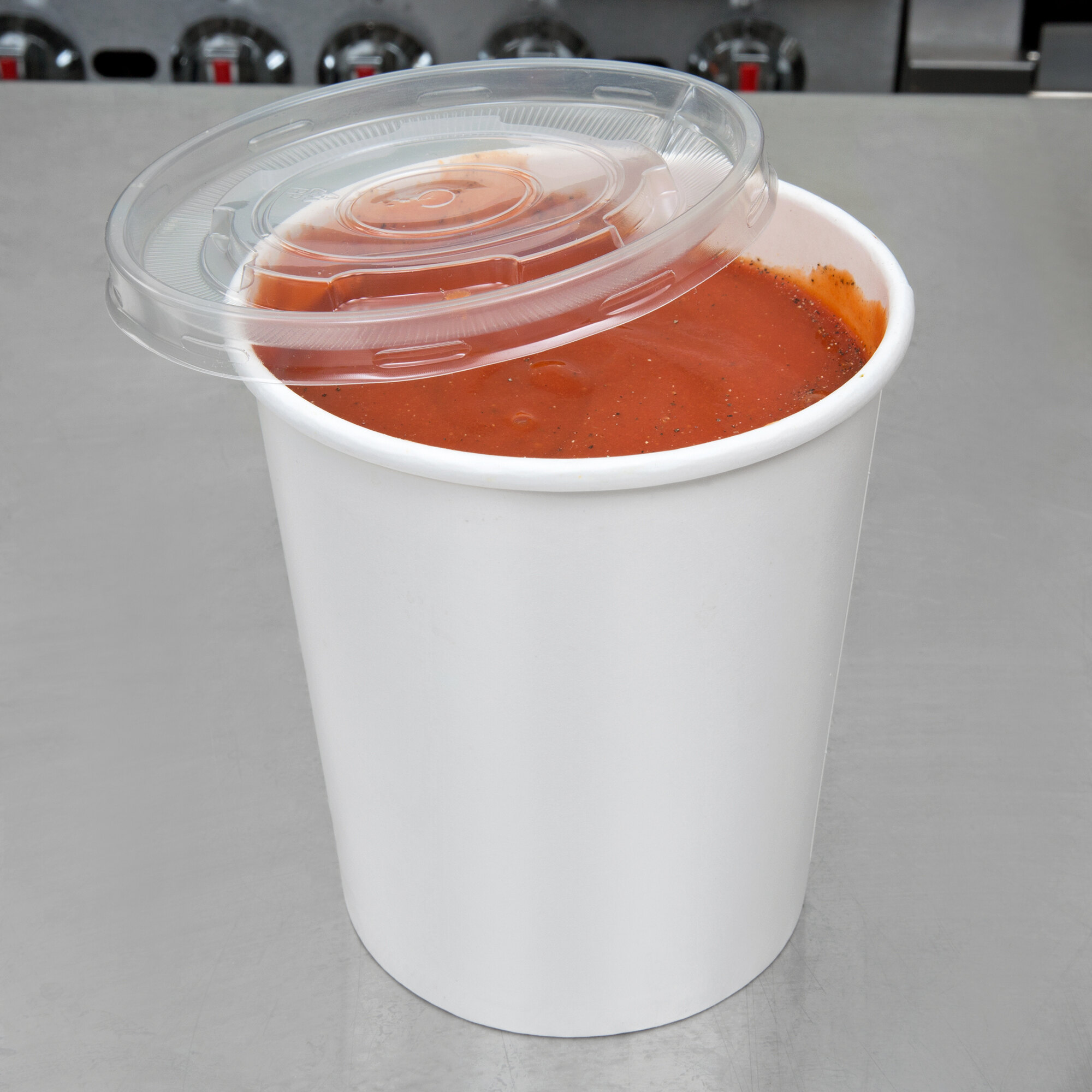 Choice 32 oz. White Double Poly-Coated Paper Food Cup with Vented ...