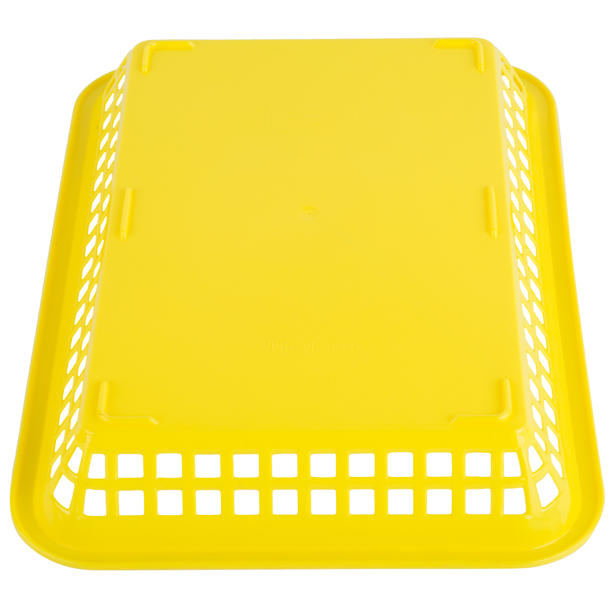 Choice 12" x 8 1/2" x 1 1/2" Yellow Rectangular Plastic Fast Food ...