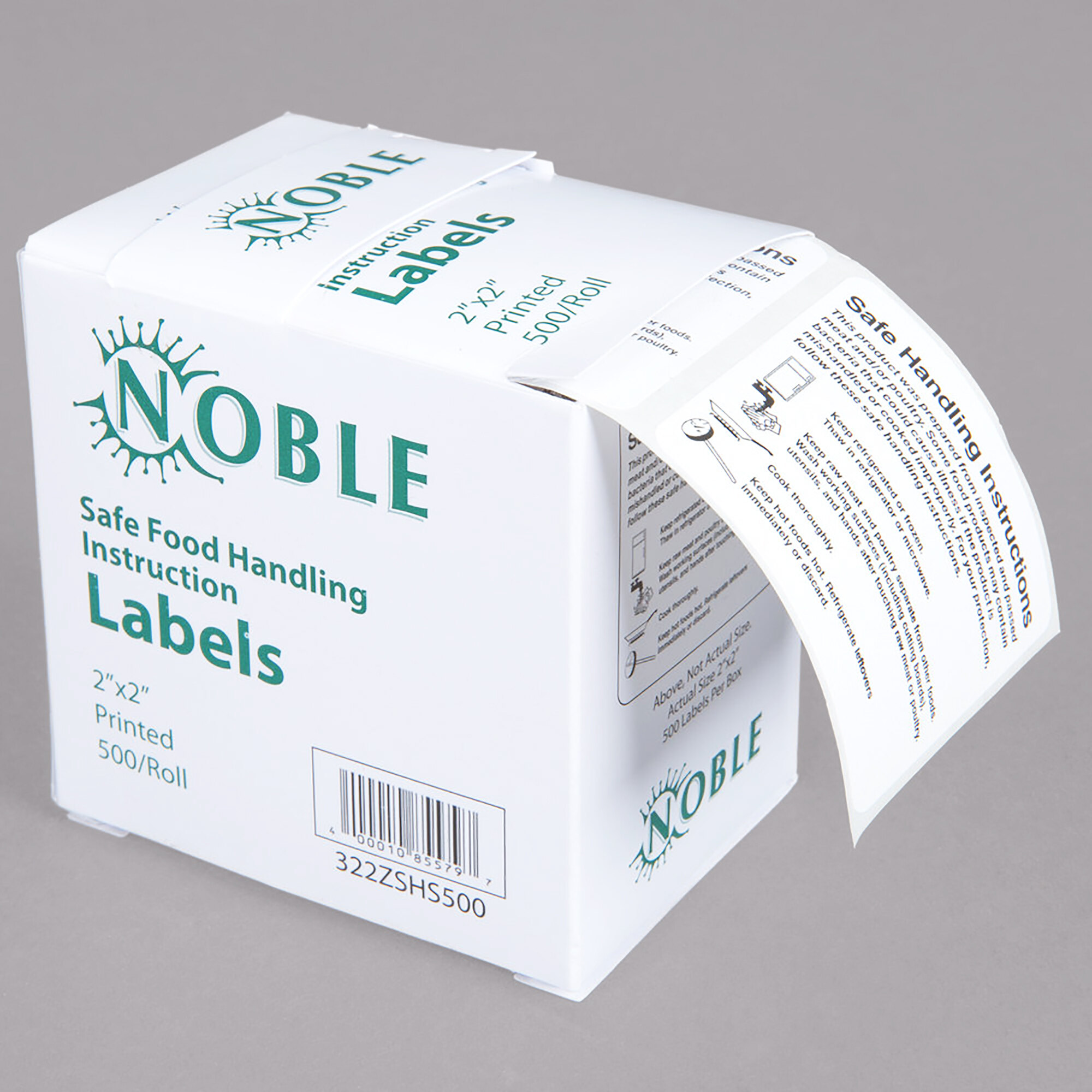 Noble Products 2" x 2" Safe Food Handling Instructions Permanent Label ...