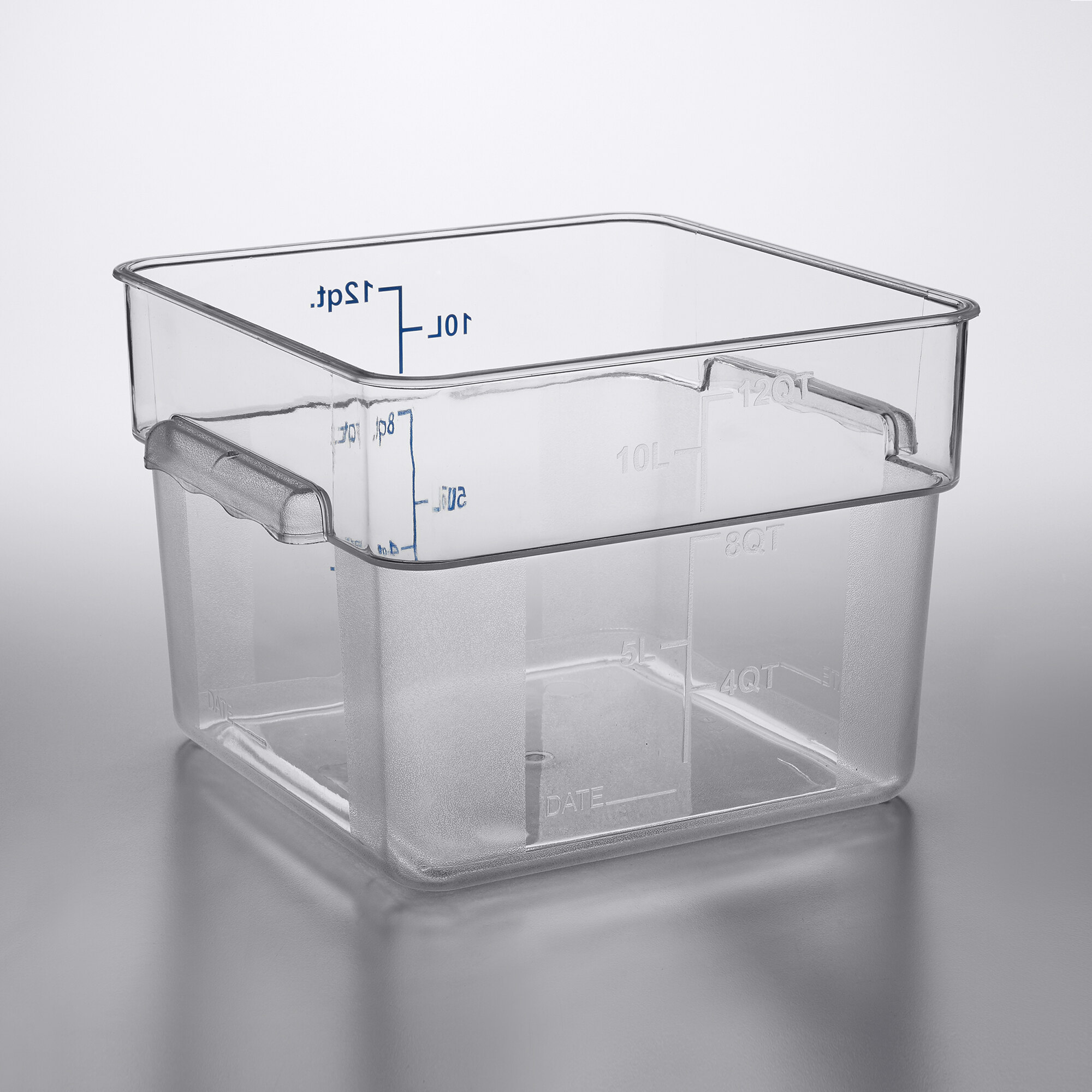 Choice 12 Qt. Clear Square Polycarbonate Food Storage Container with ...